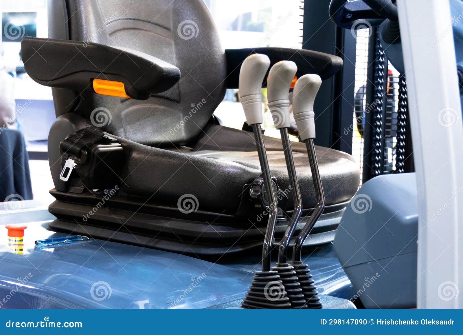 Control Levers for a Compact Electric Forklift Stock Photo - Image of ...