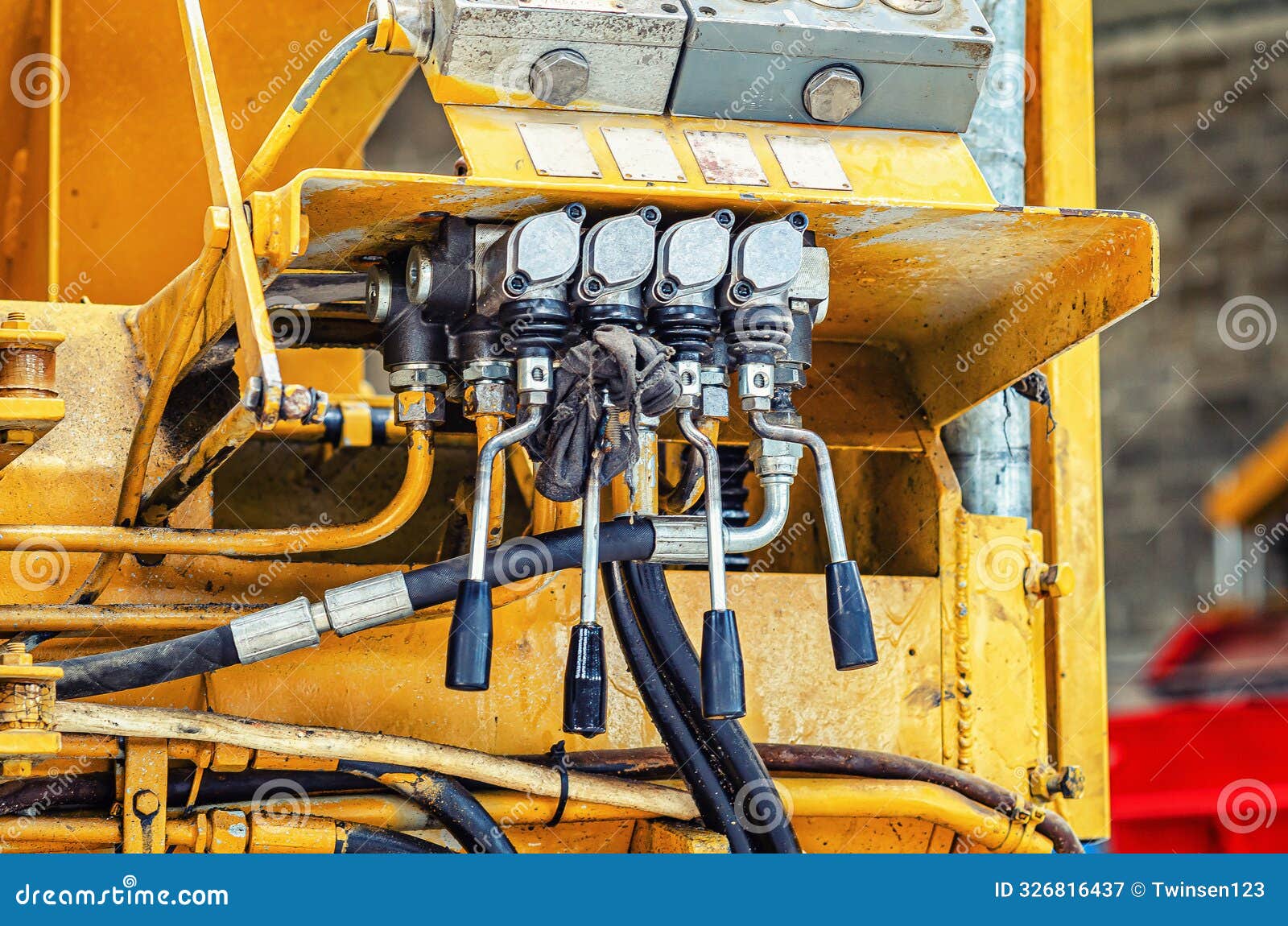 Control Levers on Industrial Equipment, Repair of Old Equipment. Stock ...