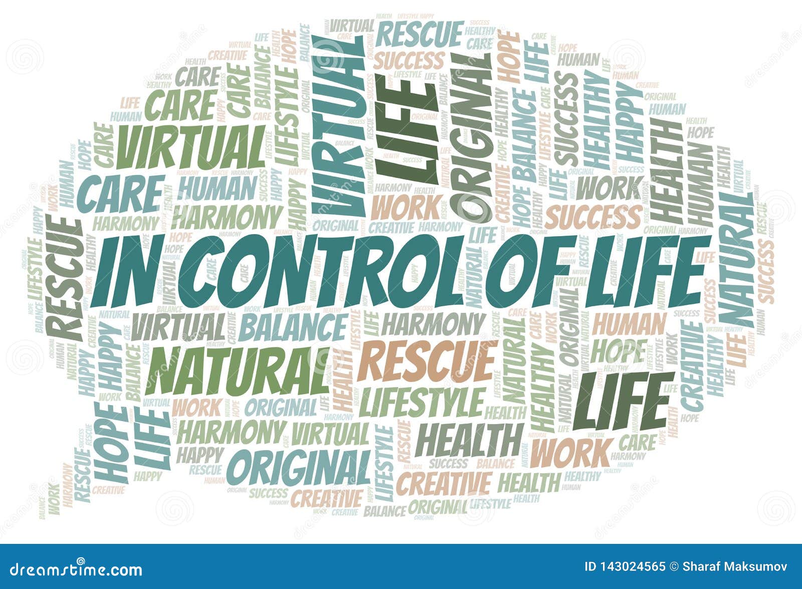 In Control of Life Word Cloud Stock Illustration - Illustration of ...