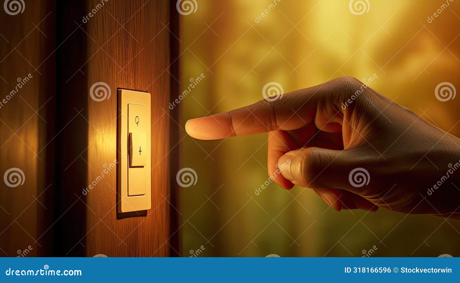 Control light switch hand stock illustration. Illustration of bright ...