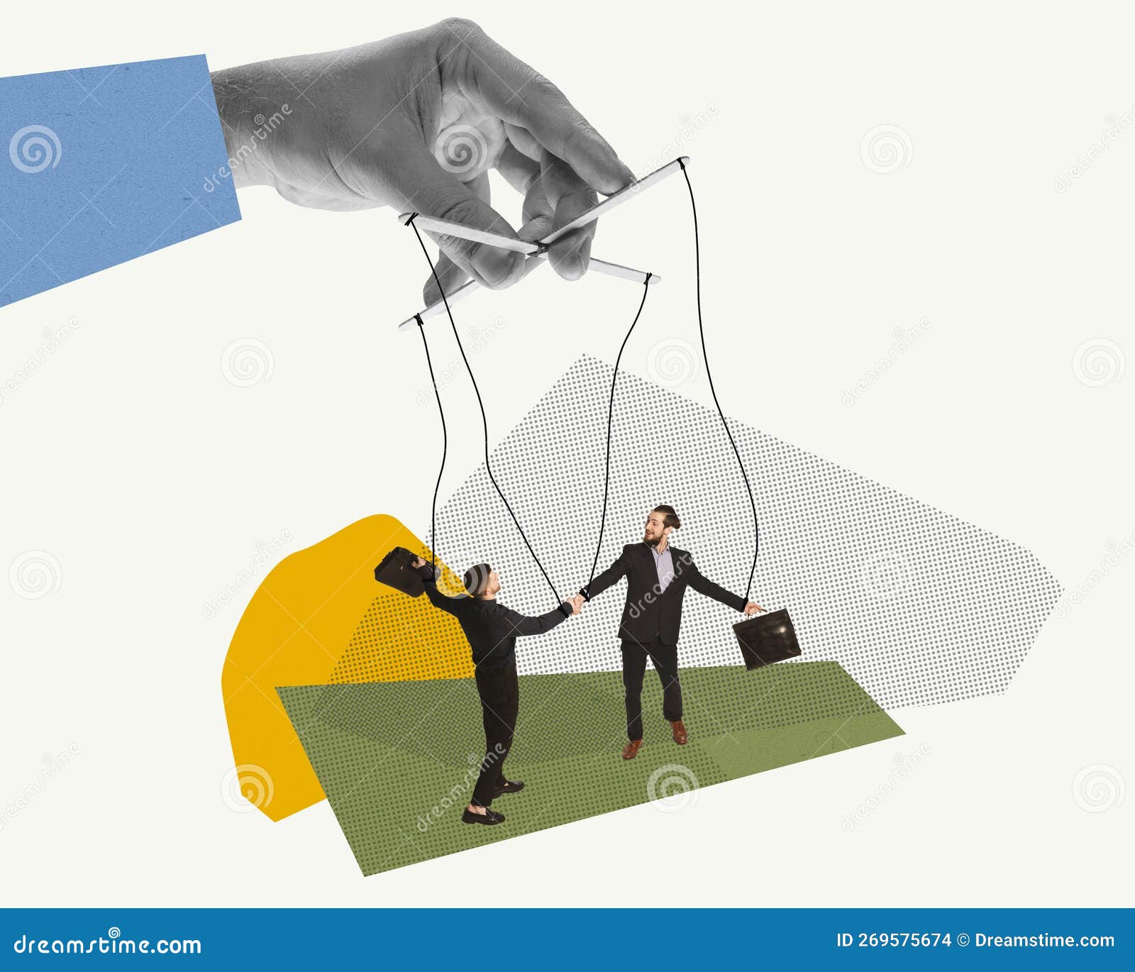 Control and Manipulation Over Employees. Contemporary Art Collage ...