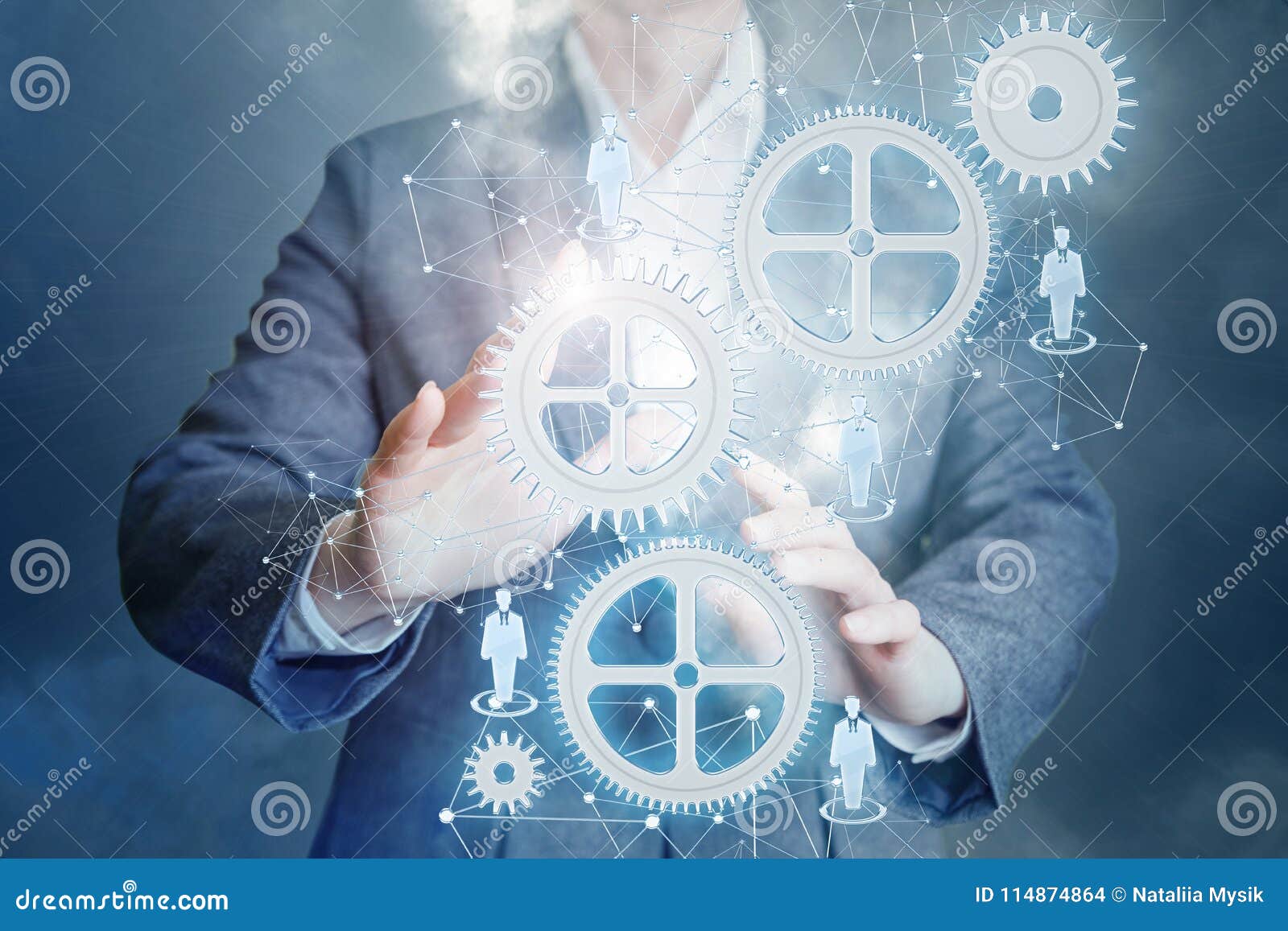 Control Mechanism in the Hands of the Manager . Stock Photo - Image of ...