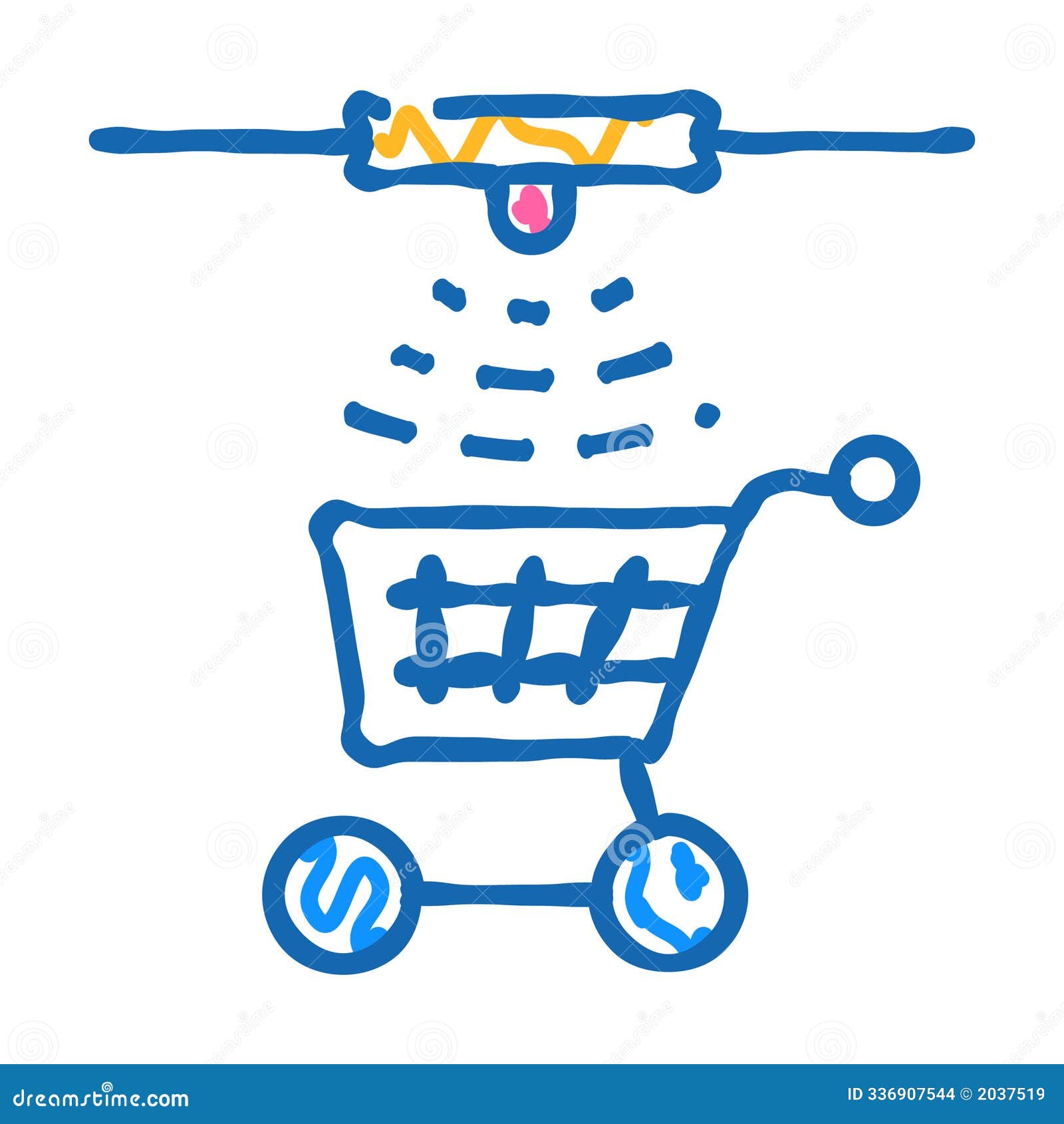 Control of Movement of Carts Icon Doodle Illustration Stock Vector ...