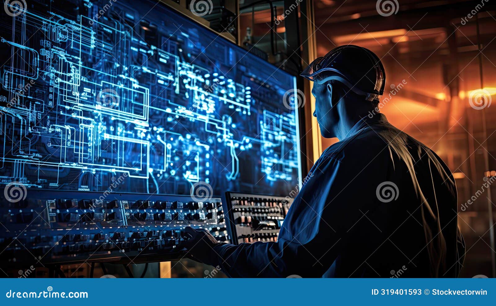 Control Oil Refinery Worker Stock Illustration - Illustration of ...