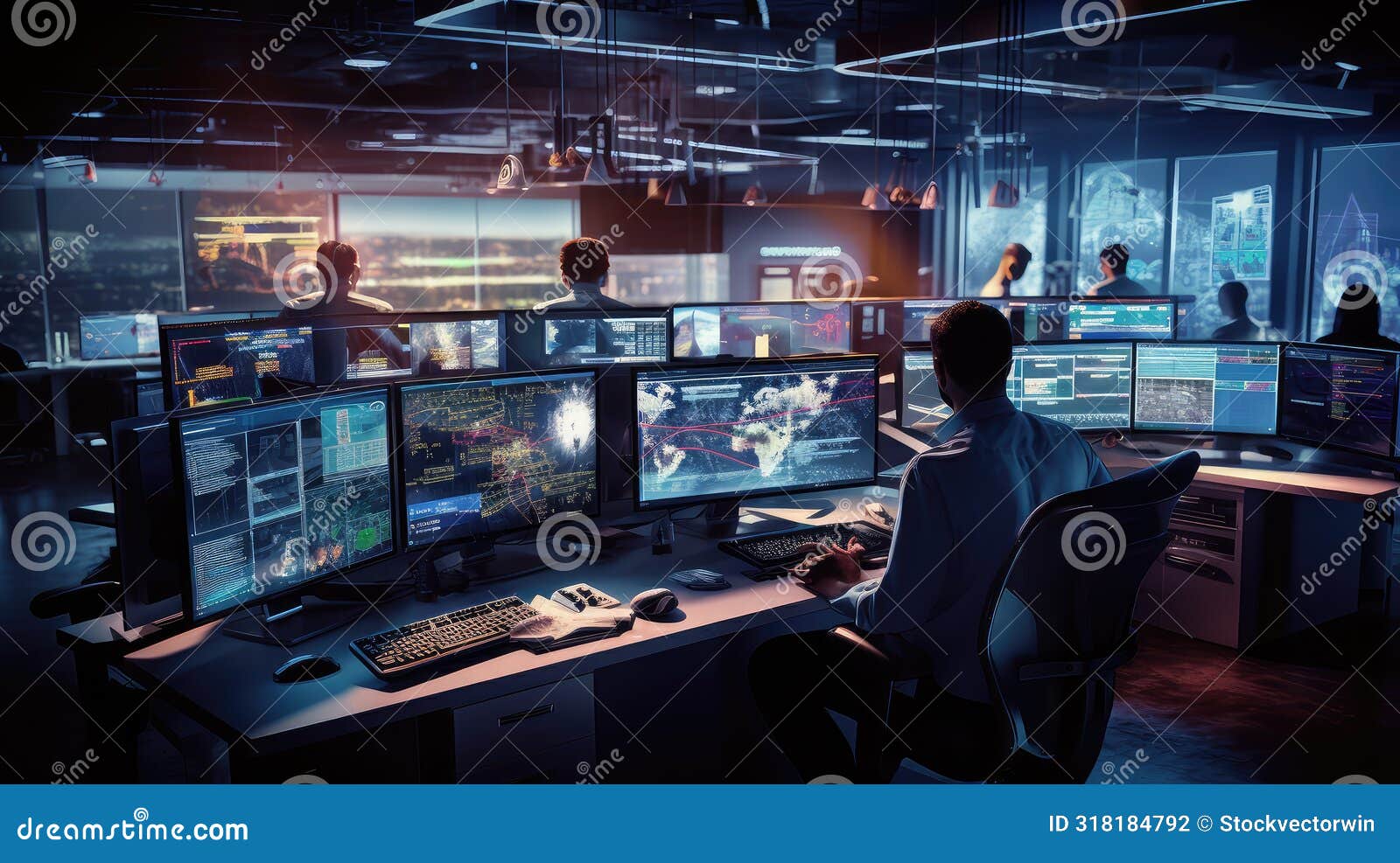 Control Operations Technology Stock Illustration - Illustration of ...
