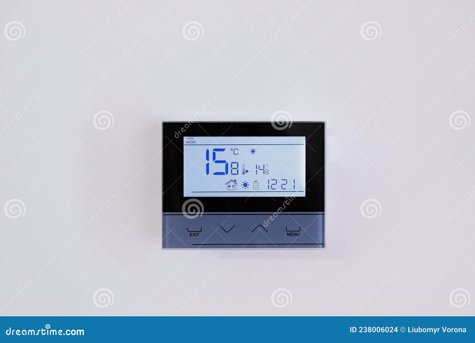 Control Panel, Air Conditioning and Heating System of the House, on a ...