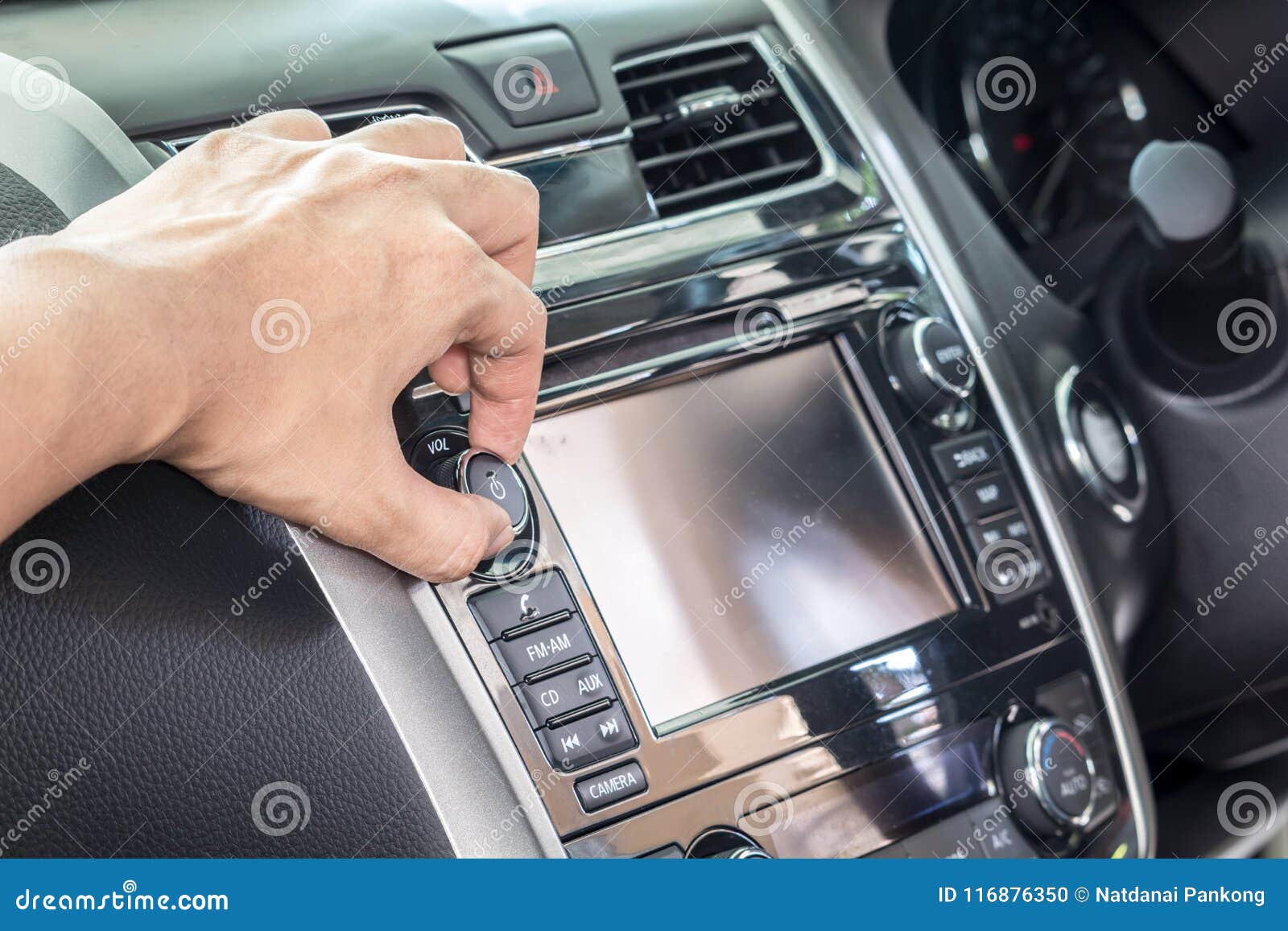 Control Panel of Audio Player and Other Devices of the Car Stock Photo ...