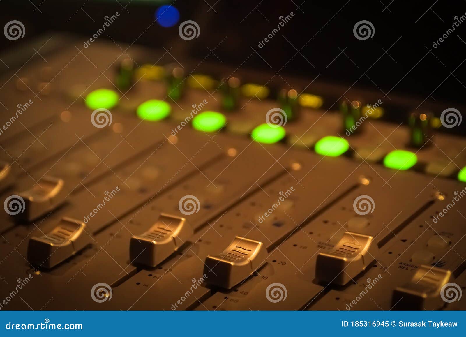 Control Panel for Audio Recording and Mixing Stock Image - Image of ...