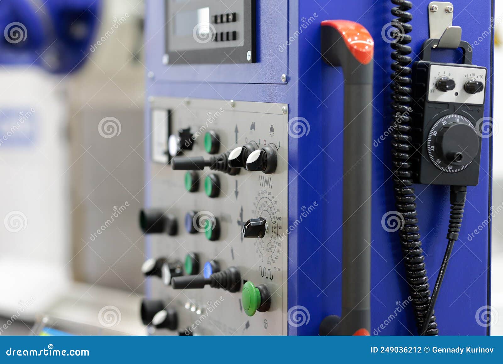 Control Panel of Automated Milling Machine Closeup Stock Photo - Image ...