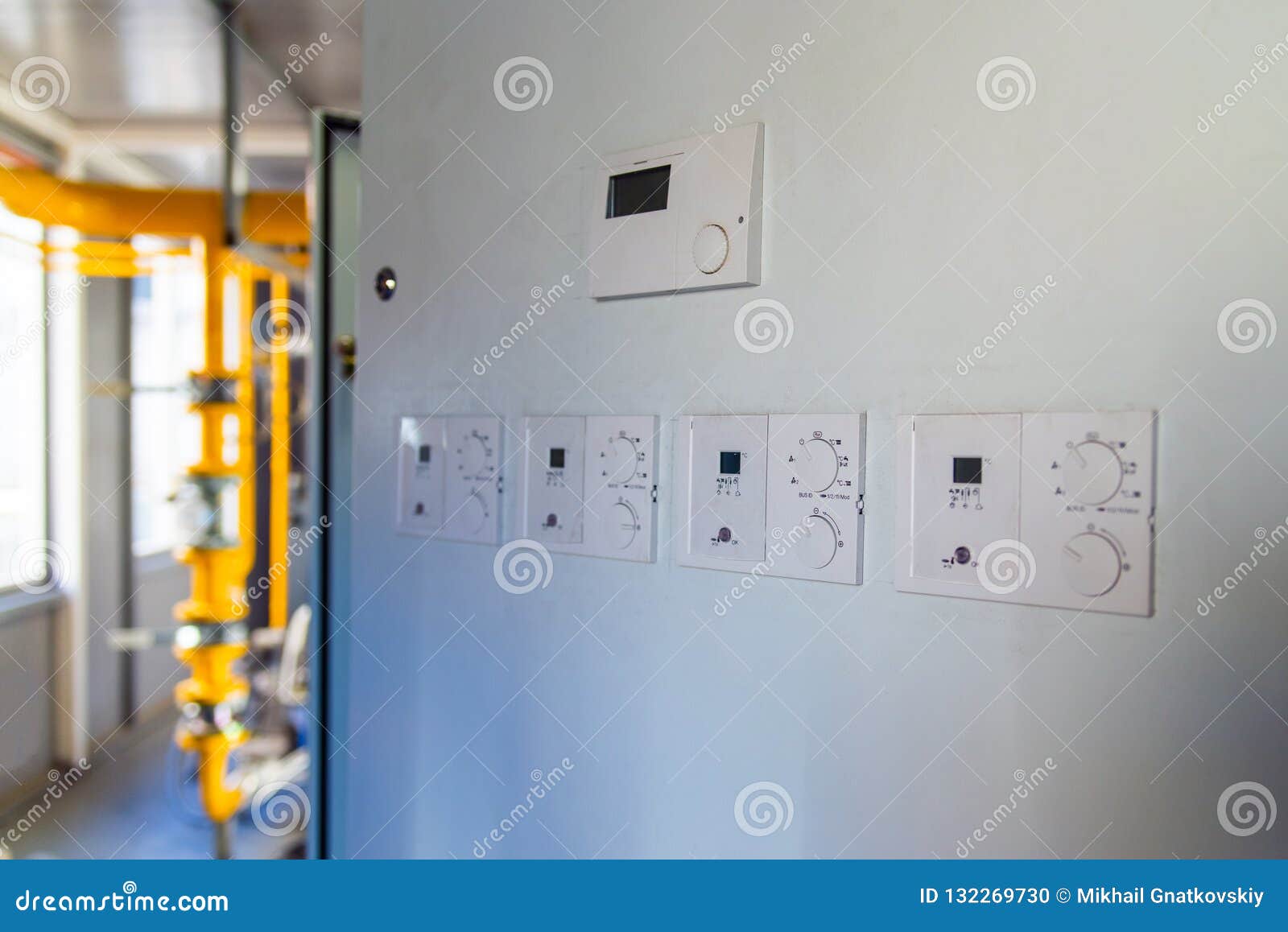 Control Panel of Automatic on Electric Box on Gas Boiler House Stock ...