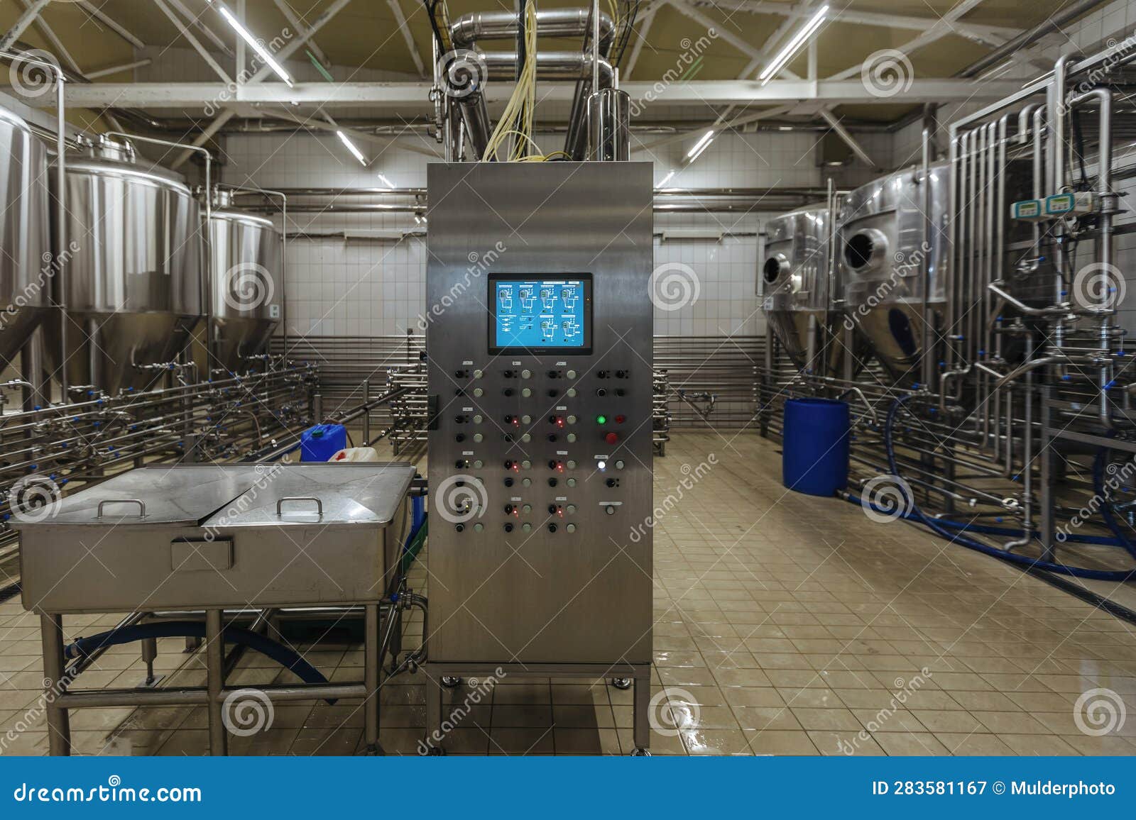 Control Panel of Automatic Modern Craft Brewery Stock Image - Image of ...