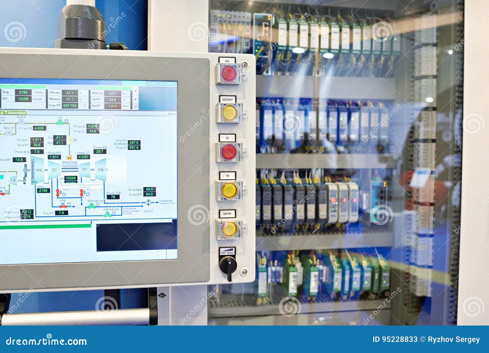 Control Panel for Automatics of Engines and Pumps Stock Image - Image ...
