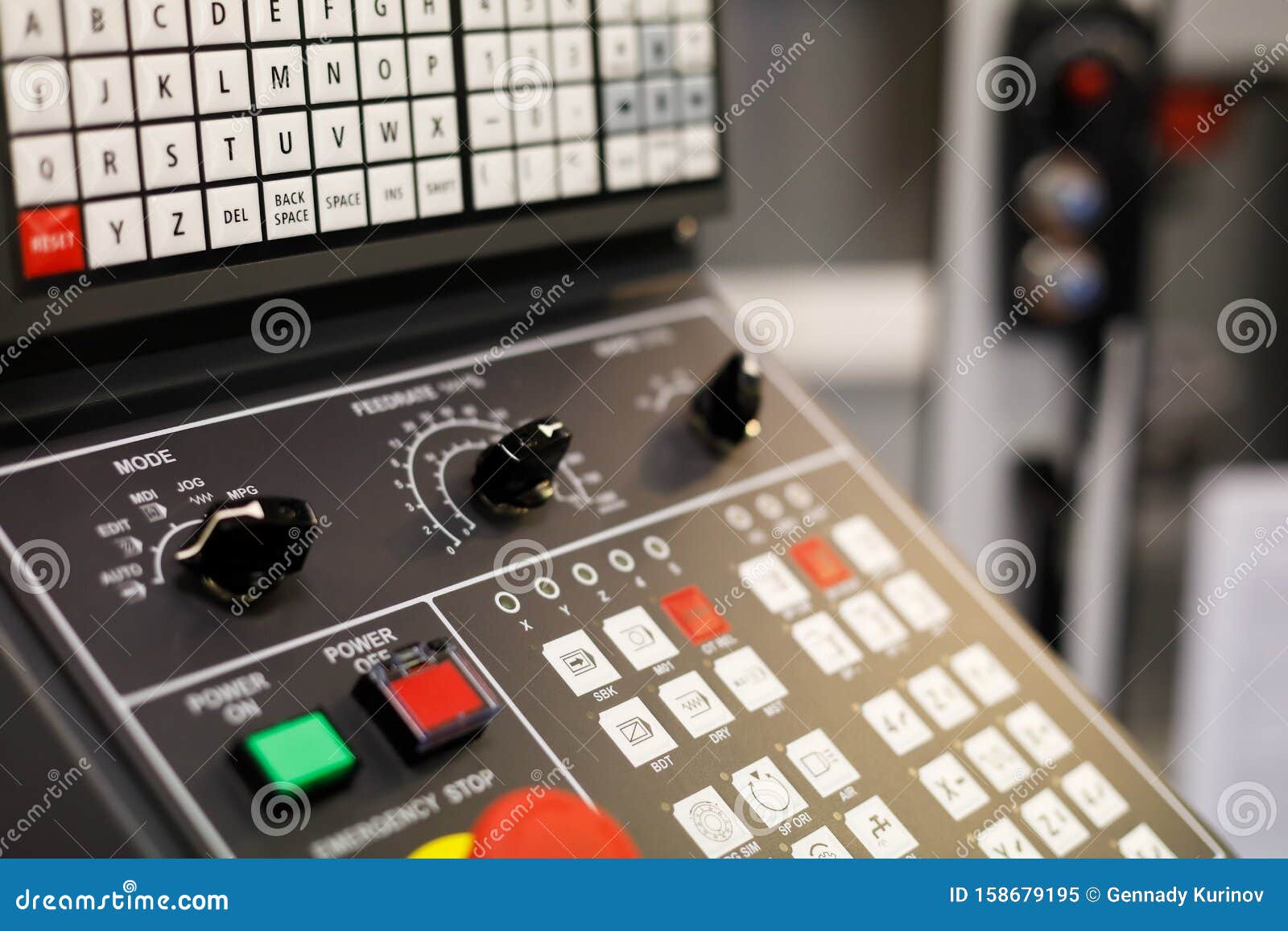 Control Panel of 5-axis CNC Machine Stock Image - Image of machinery ...