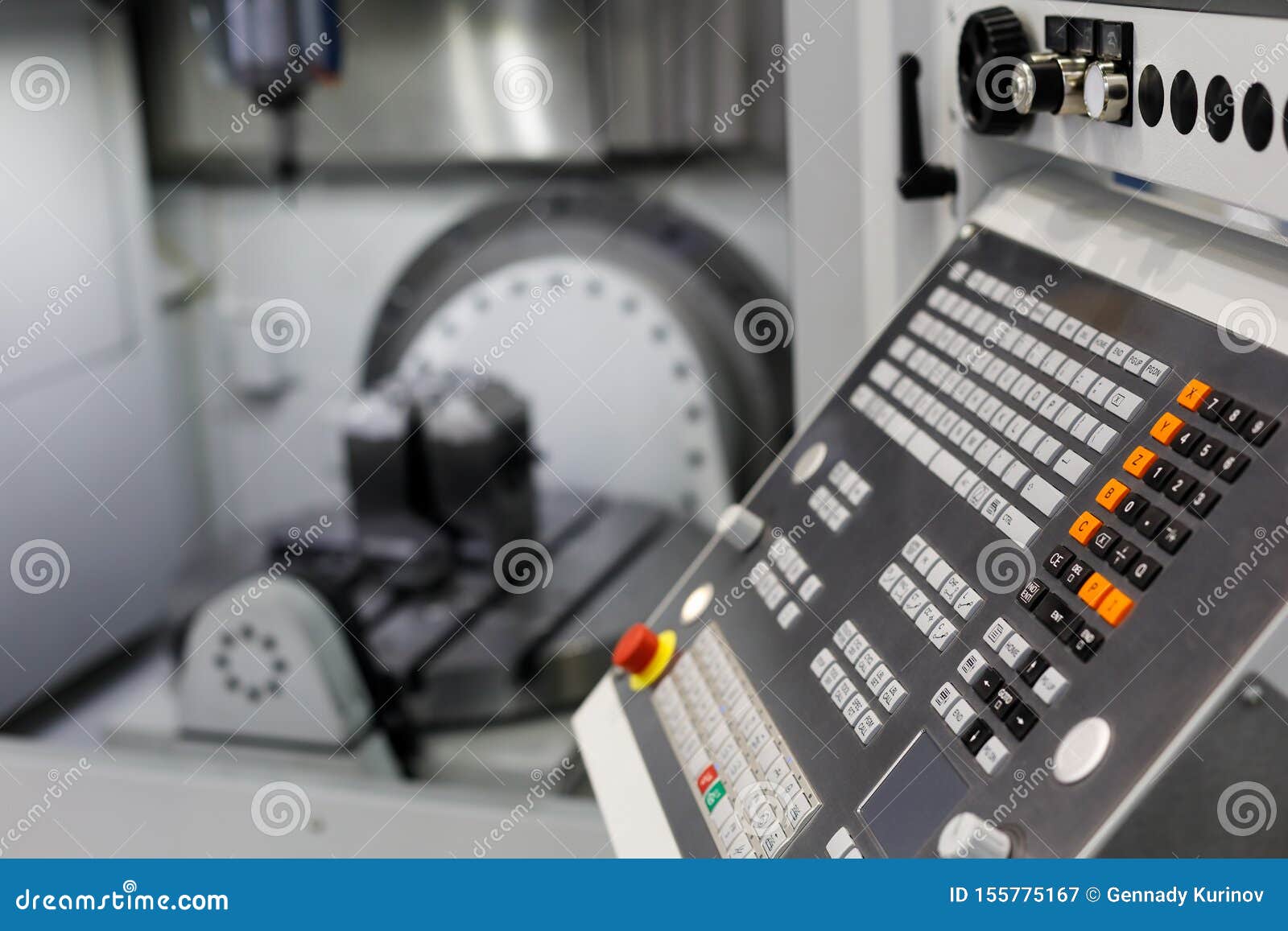 Control Panel of 5 Axis CNC Milling Machine Stock Image - Image of ...
