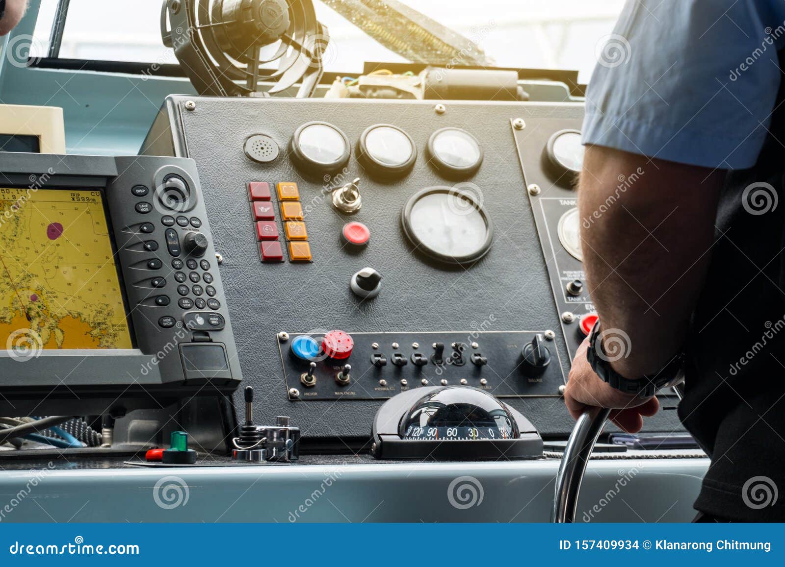 Control Panel Board in Ship Stock Photo - Image of boat, navigate ...