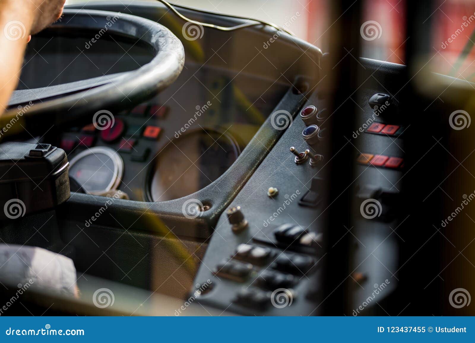 Bus control panel stock image. Image of dashboard, cabin - 123437455