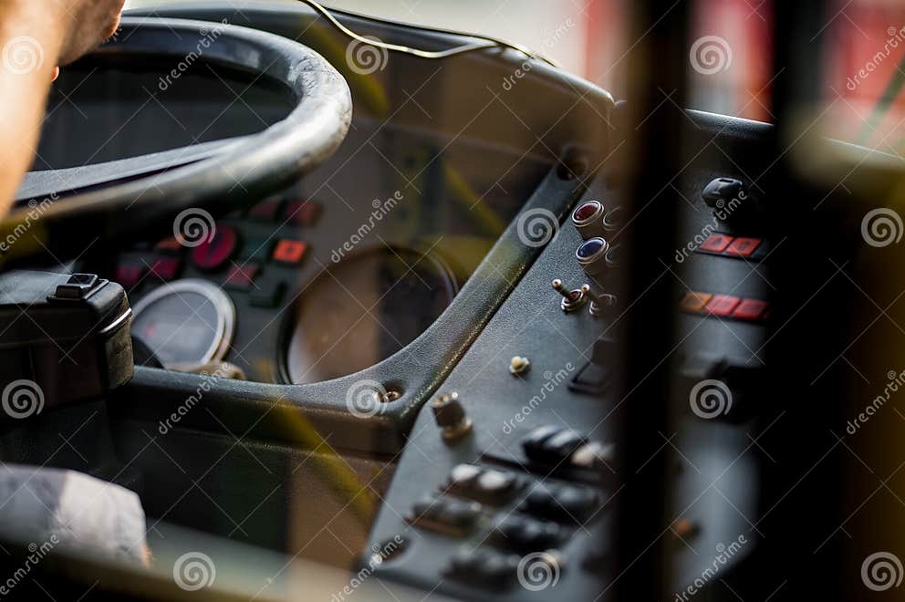 Bus control panel stock image. Image of dashboard, cabin - 123437455