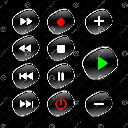 Control panel buttons stock vector. Illustration of black - 5203659