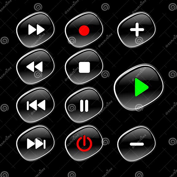 Control panel buttons stock vector. Illustration of black - 5203659