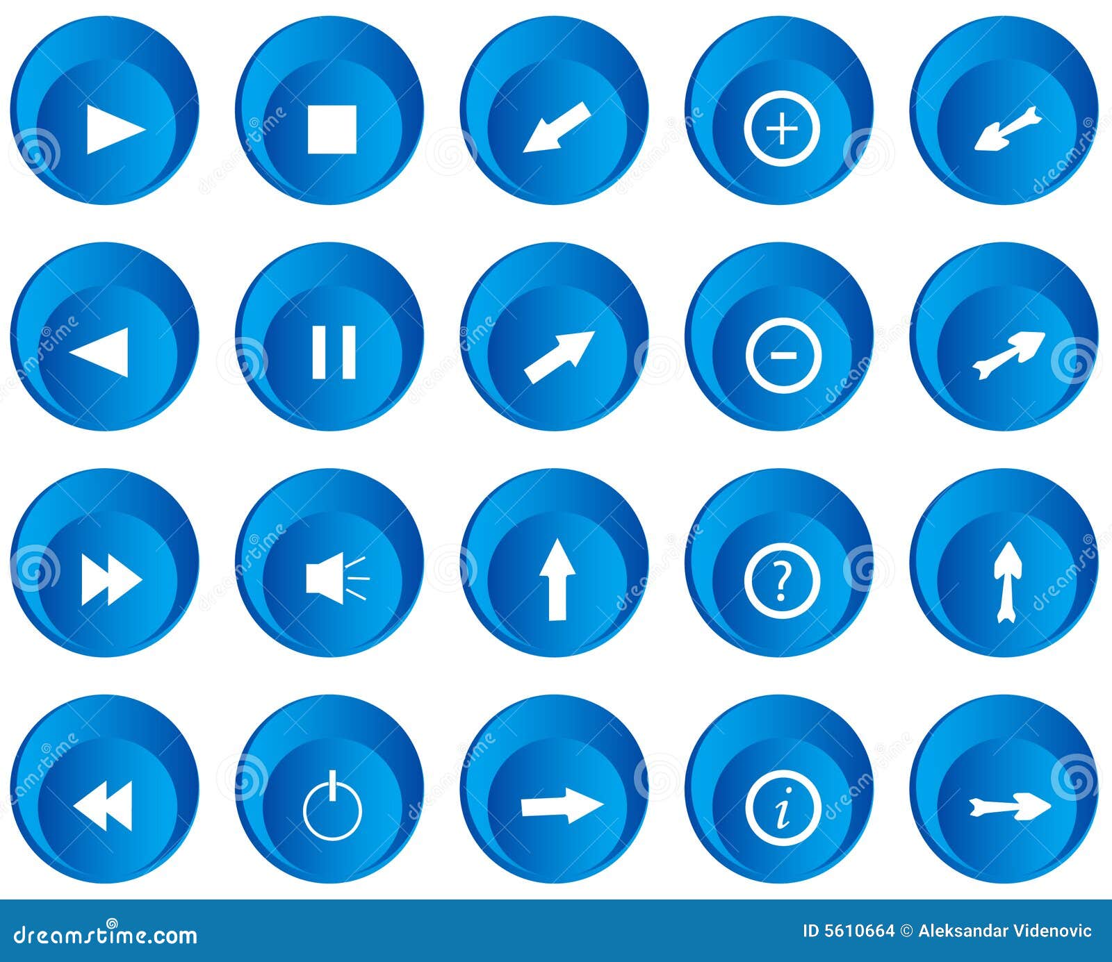 Control panel buttons stock vector. Illustration of icon - 5610664