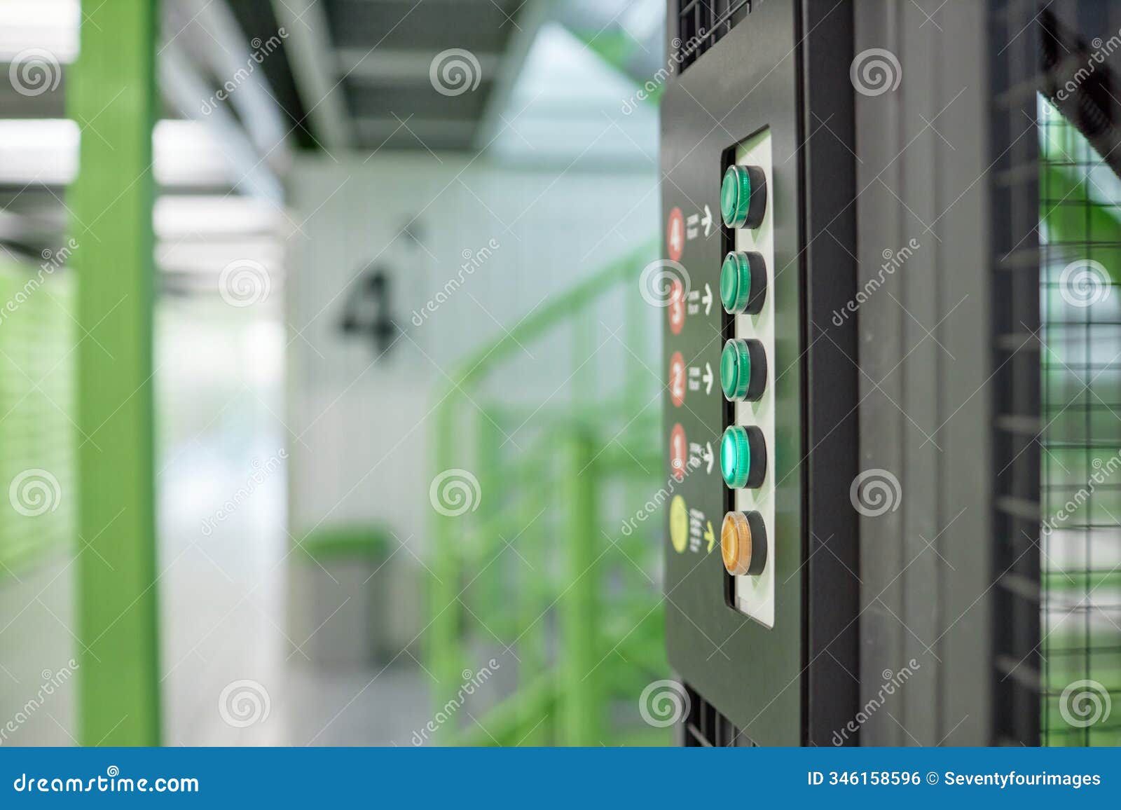 Control Panel with Buttons for Calling Elevator Moving between Levels ...