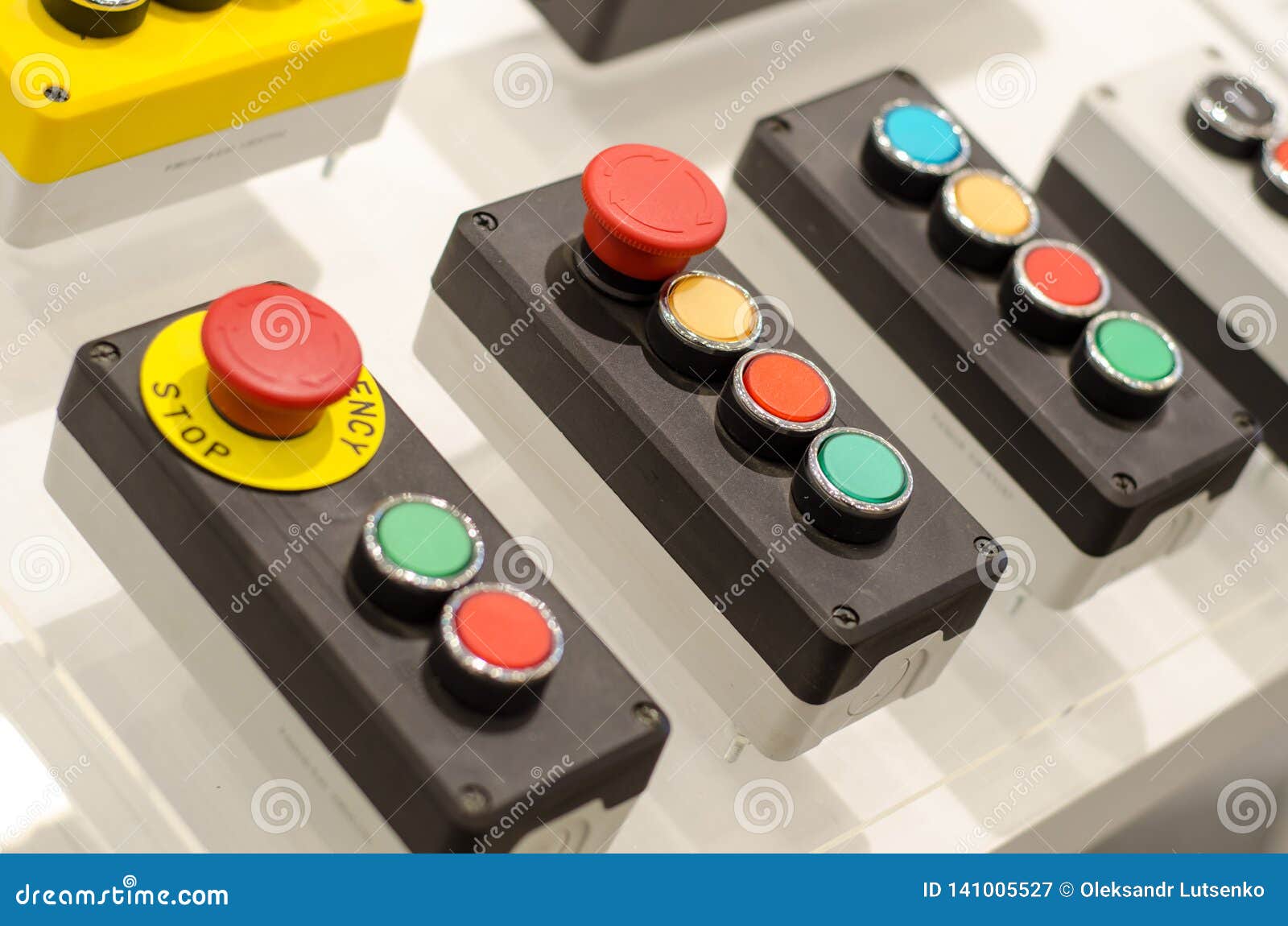 Control panel with buttons stock image. Image of metal - 141005527