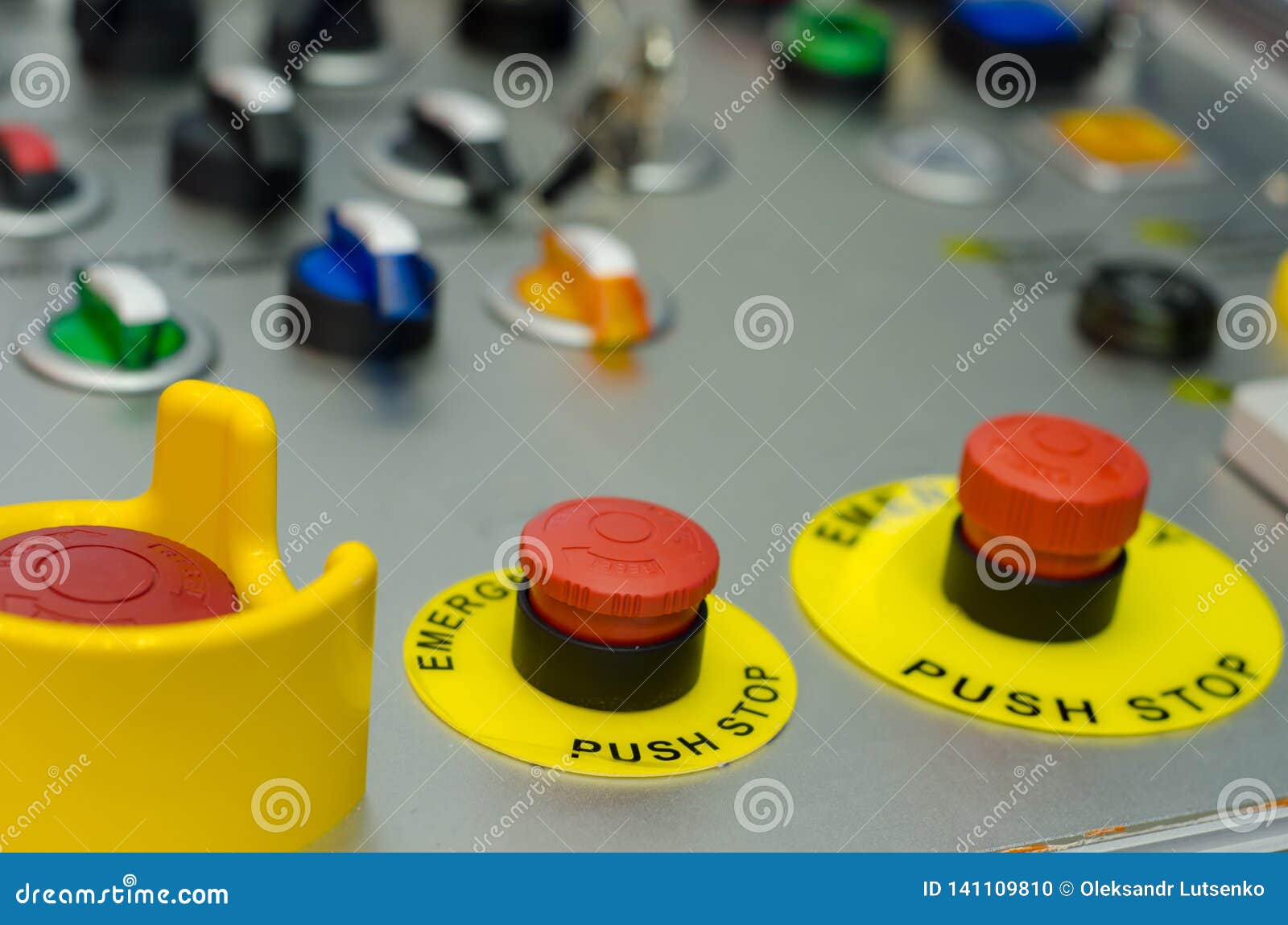 Control Panel with Buttons, Key and Switch Stock Photo - Image of ...