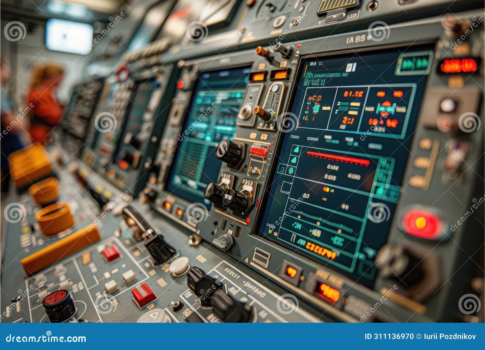 Control Panel with Buttons, Knobs, and Digital Displays for System ...