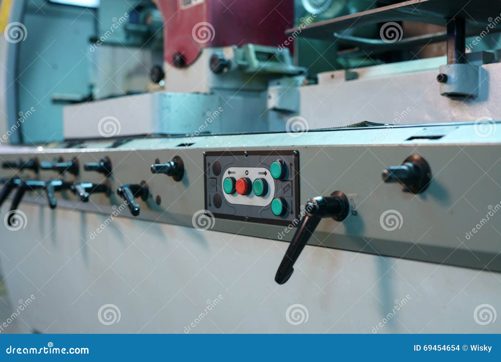 Control Panel with Buttons and Levers on Machine Stock Photo - Image of ...