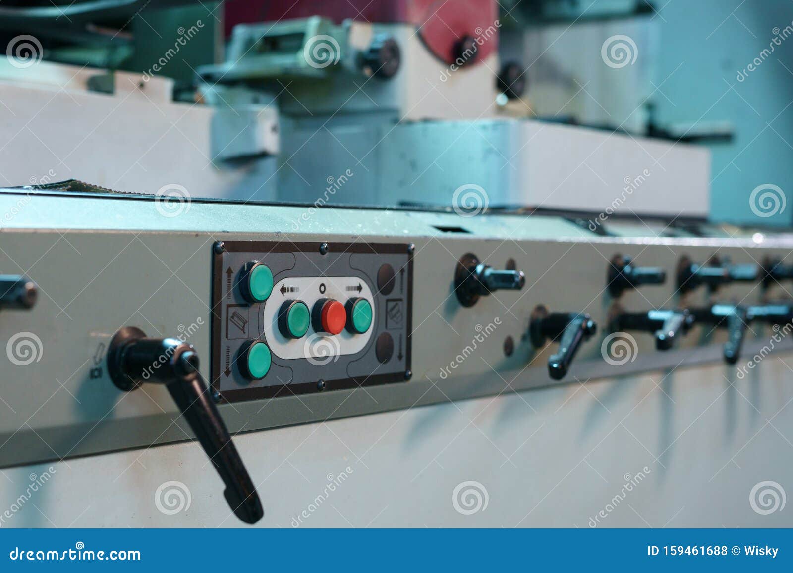 Control Panel with Buttons and Levers on Machine Stock Photo - Image of ...
