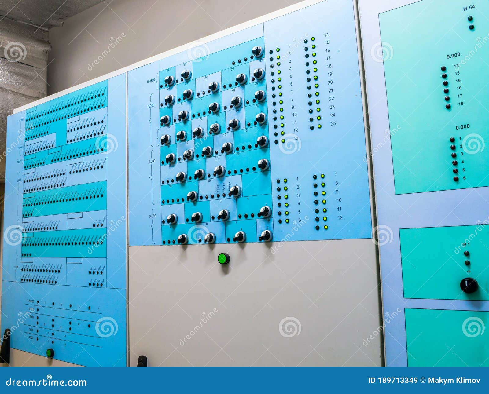 The Control Panel with Buttons, Switches and Bunting Display Stock ...