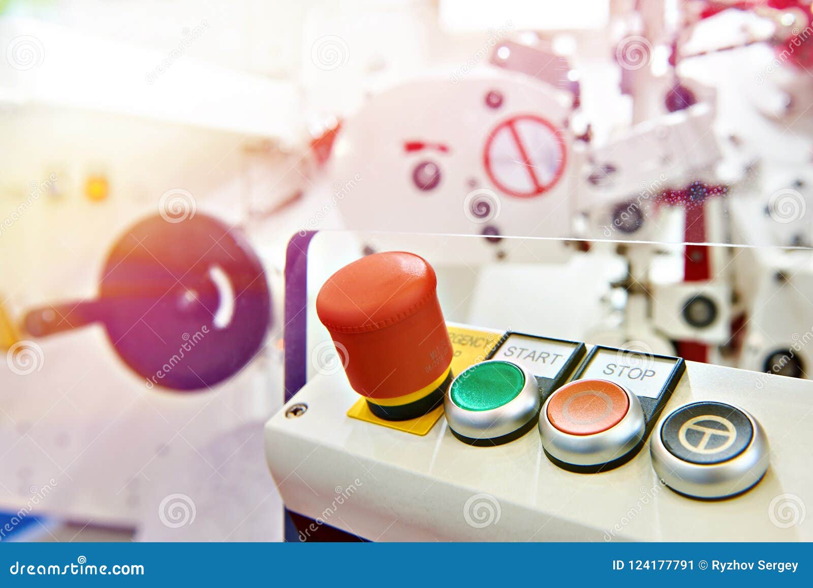 Control Panel with Buttons for Switching Industrial Machine Stock Image ...