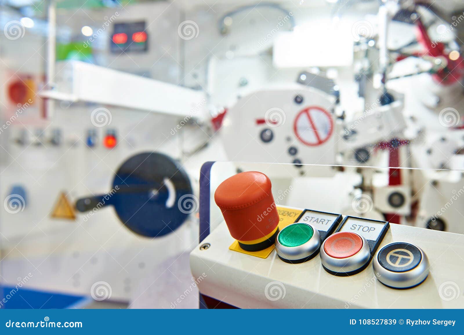 Control Panel with Buttons for Switching Industrial Machine Stock Image ...
