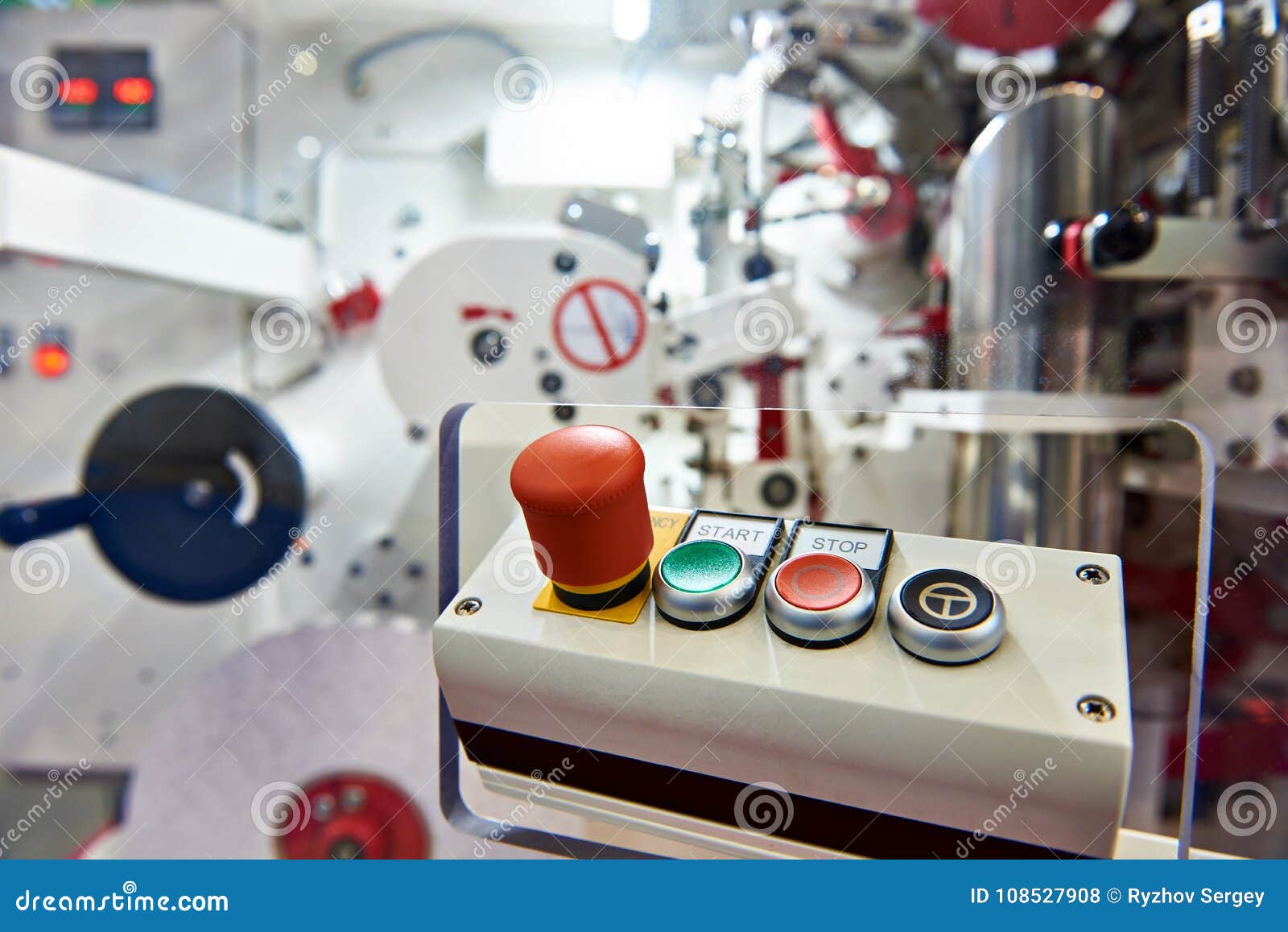 Control Panel with Buttons for Switching Industrial Machine Stock Photo ...