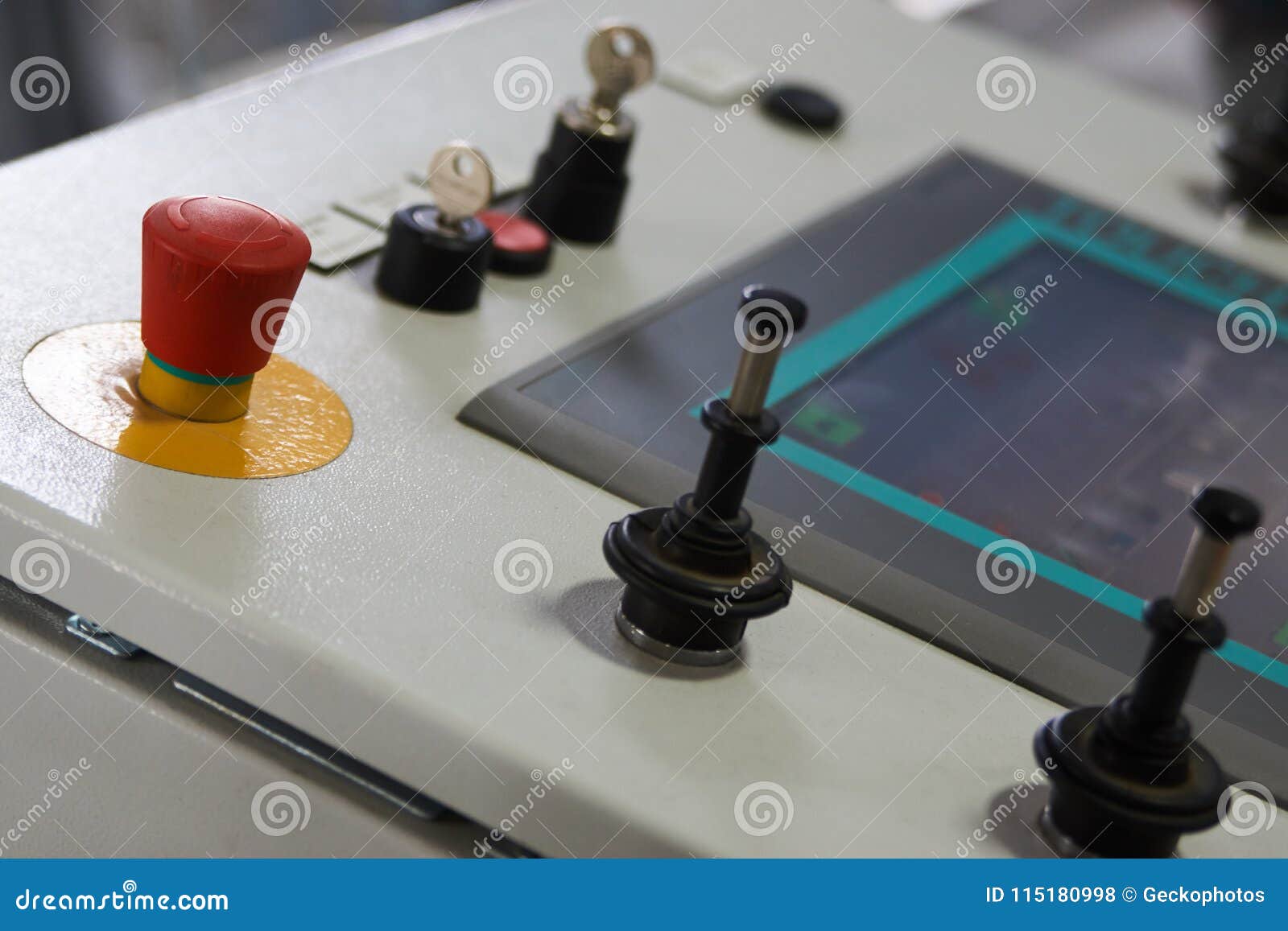 Control Panel with Buttons and Touchscreen Stock Photo - Image of ...