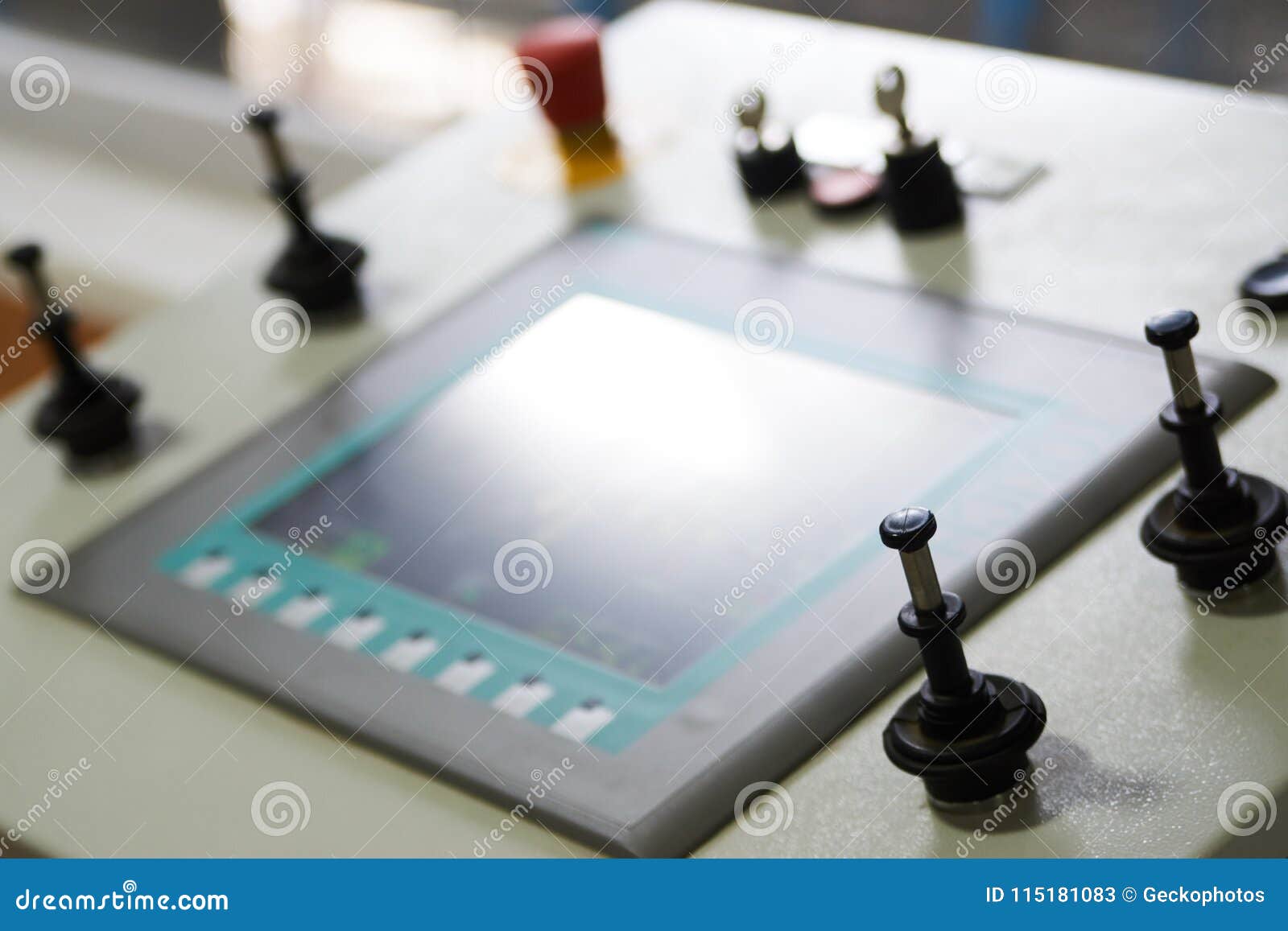Control Panel with Buttons and Touchscreen Stock Image - Image of ...