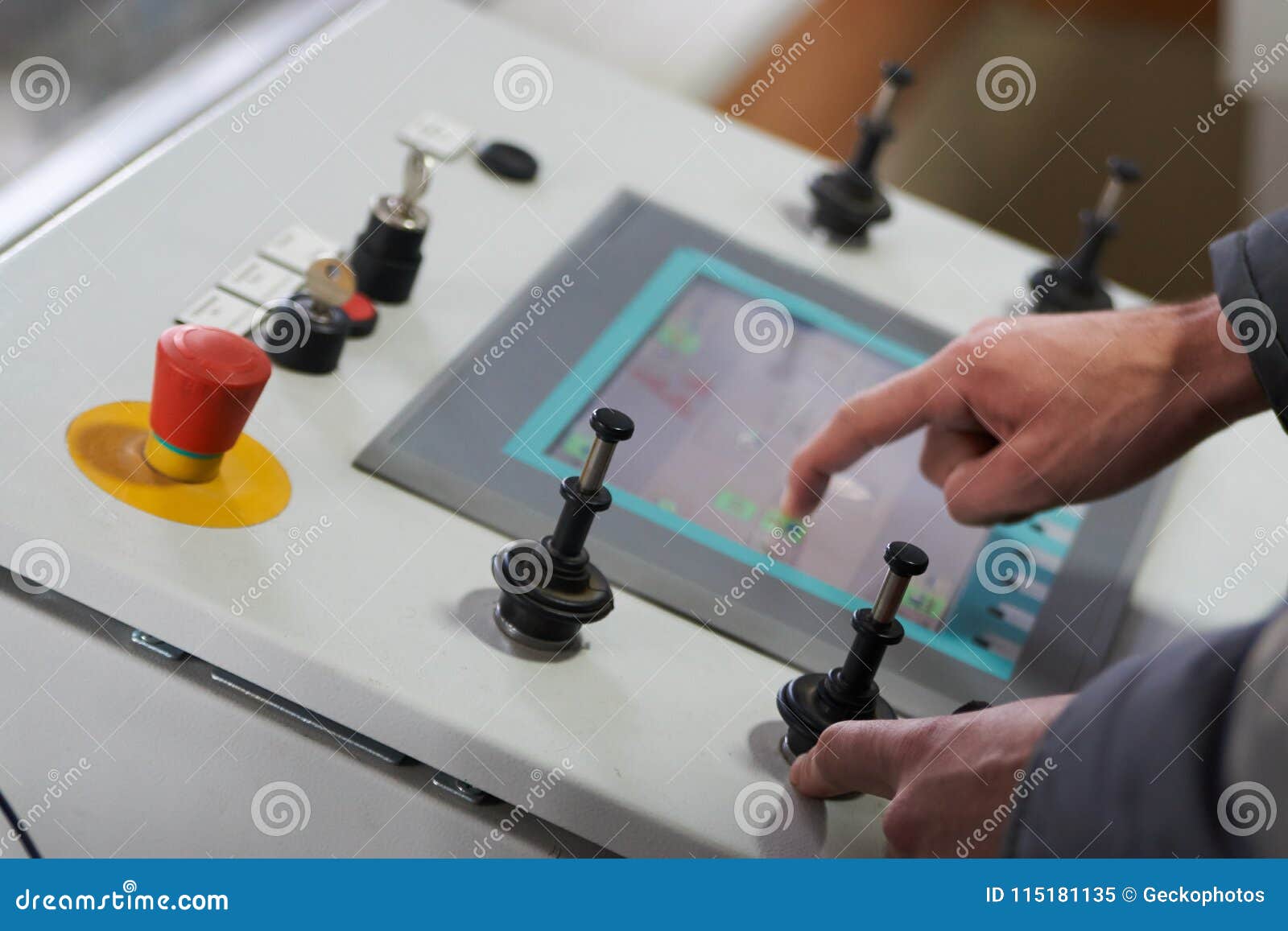 Control Panel with Buttons and Touchscreen Stock Image - Image of ...