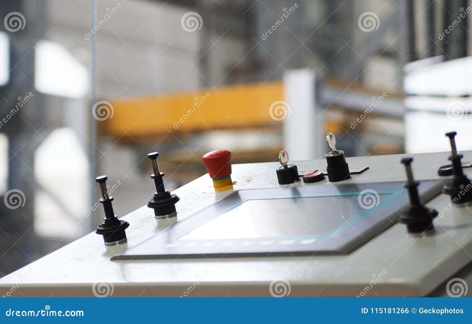 Control Panel with Buttons and Touchscreen Stock Photo - Image of ...