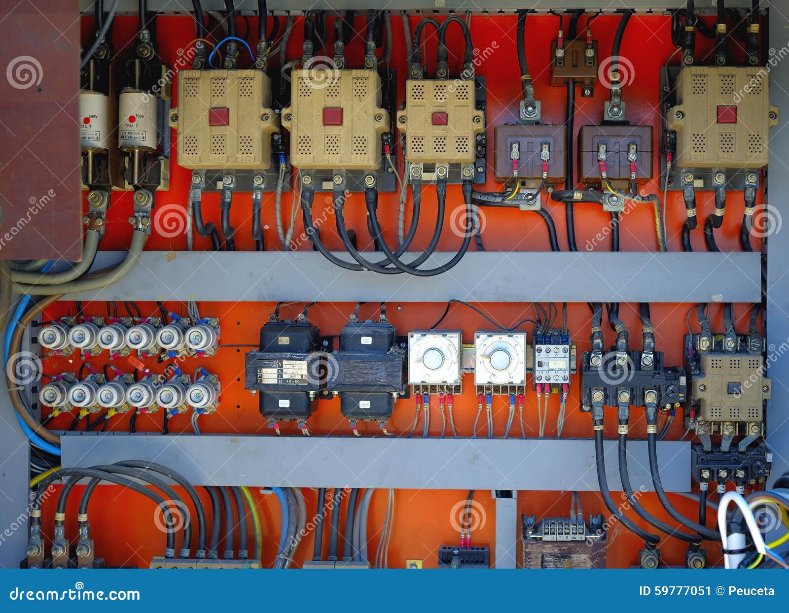Control panel with cables stock image. Image of electronic - 59777051