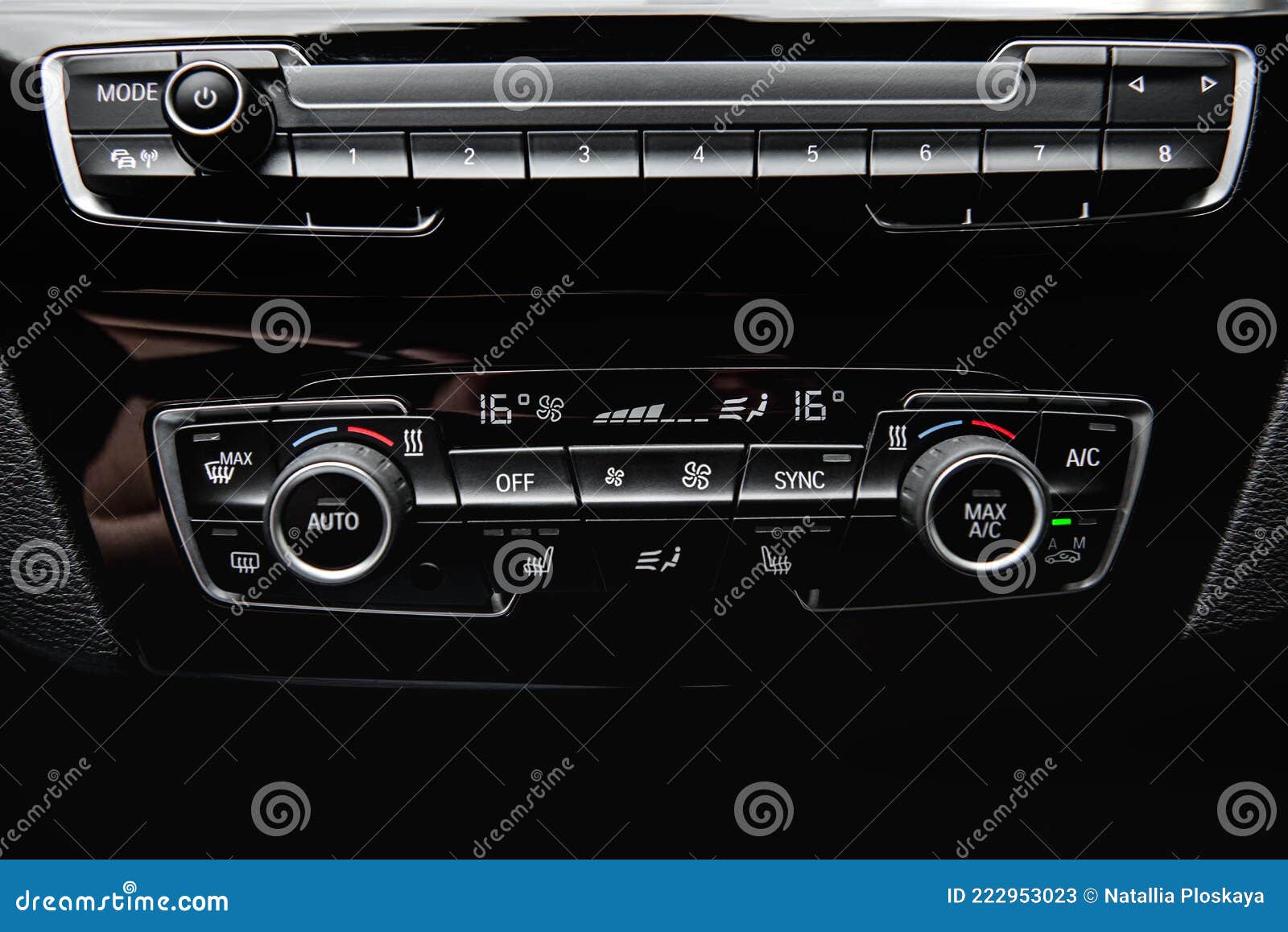 Control Panel Car Air Conditioner Dashboard in a Modern Car. Stock ...
