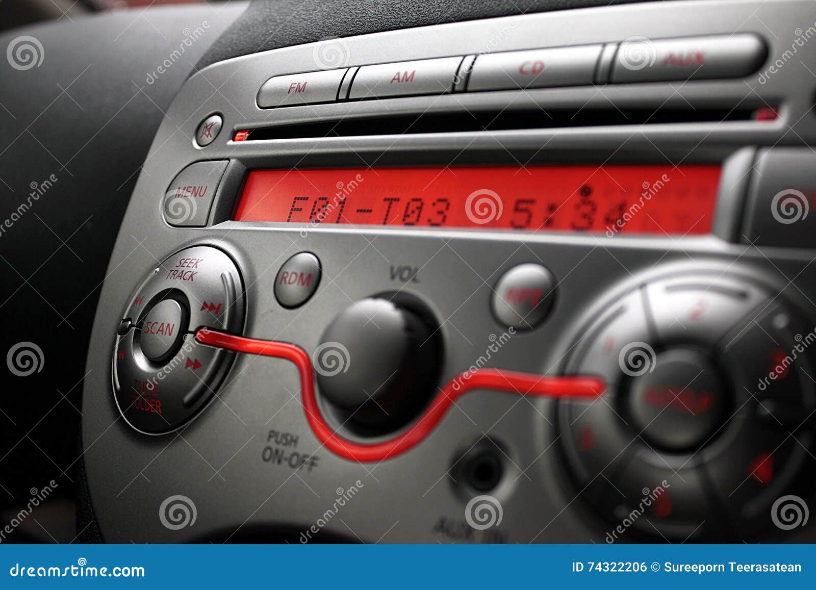 Control Panel of Car Audio Player Stock Photo - Image of knob, button ...