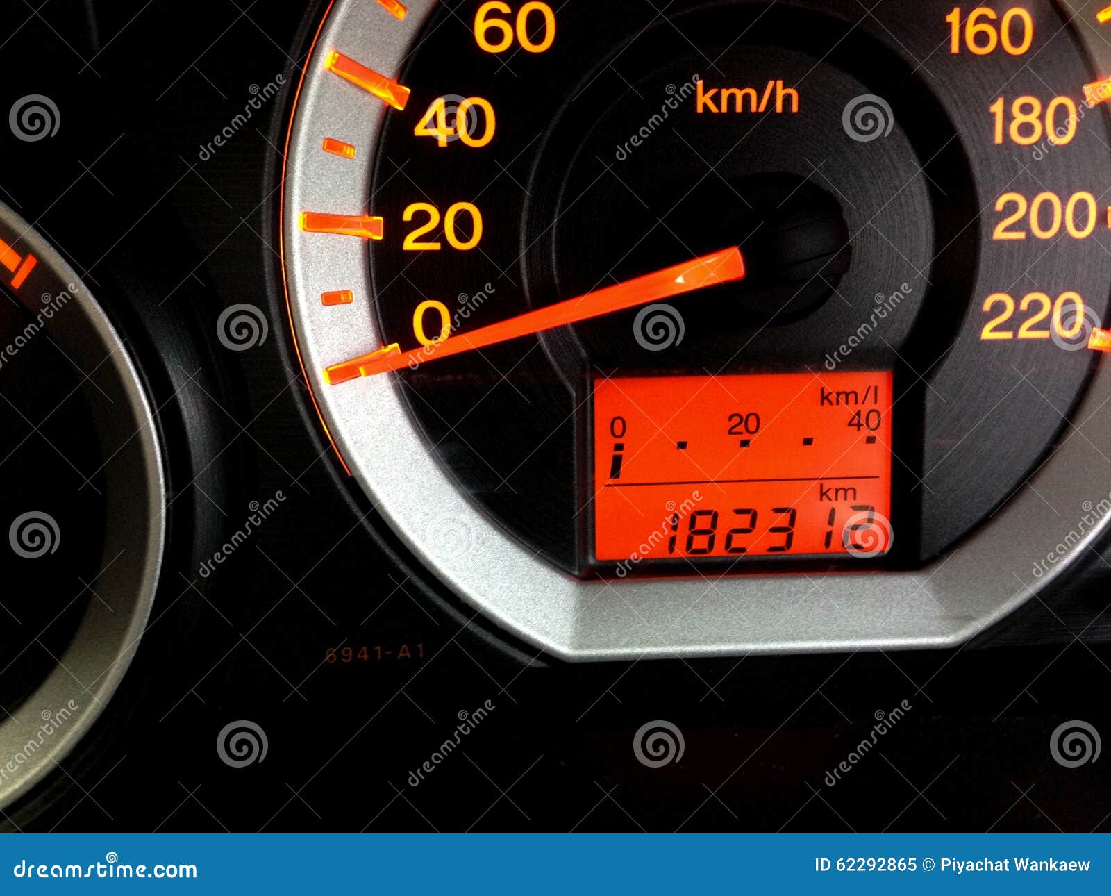 The control panel of car stock image. Image of kilometer - 62292865