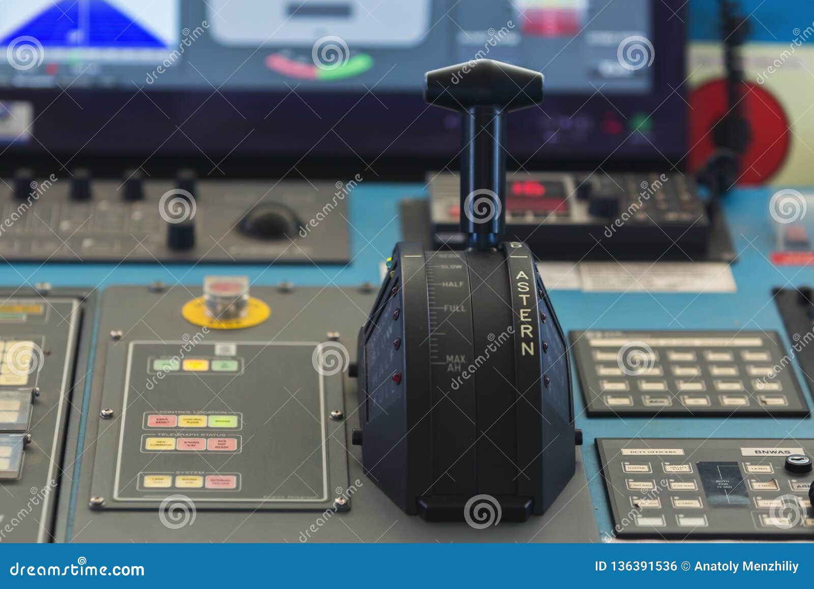 Control Panel of a Cargo Merchant Ship. Stock Photo - Image of boat ...