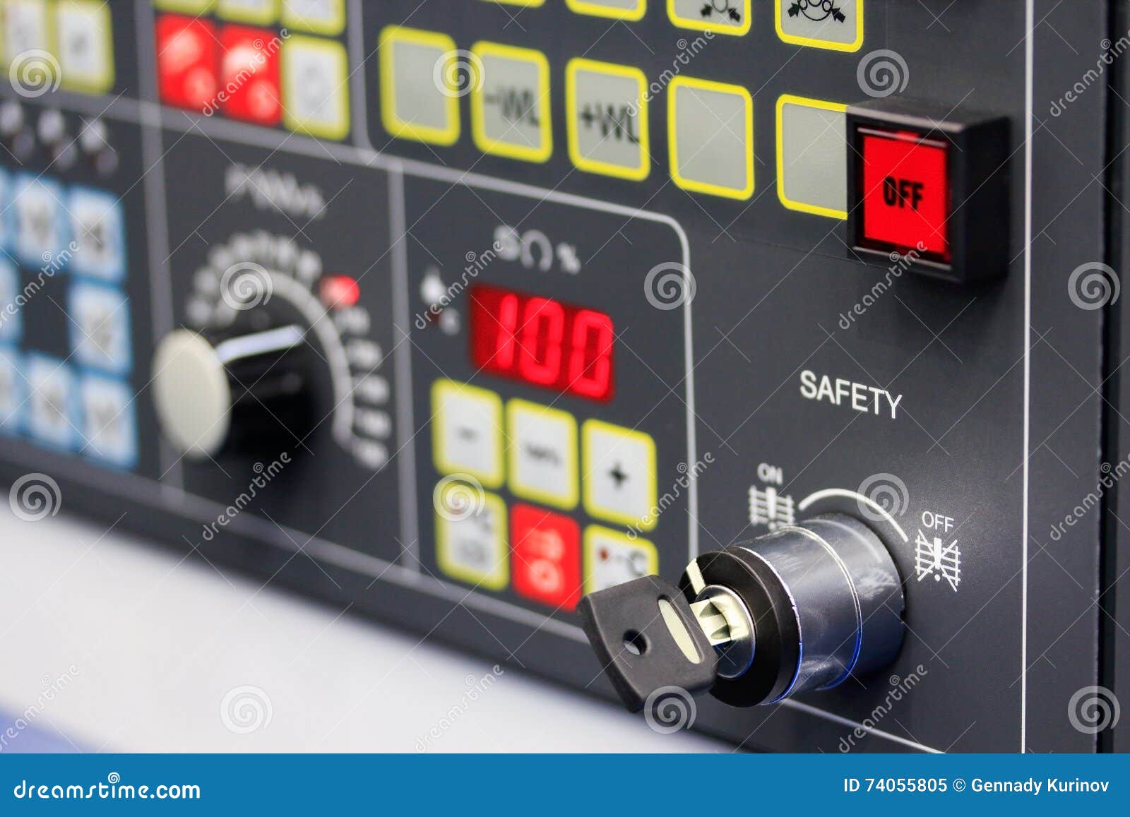Control panel closeup stock image. Image of metal, close - 74055805