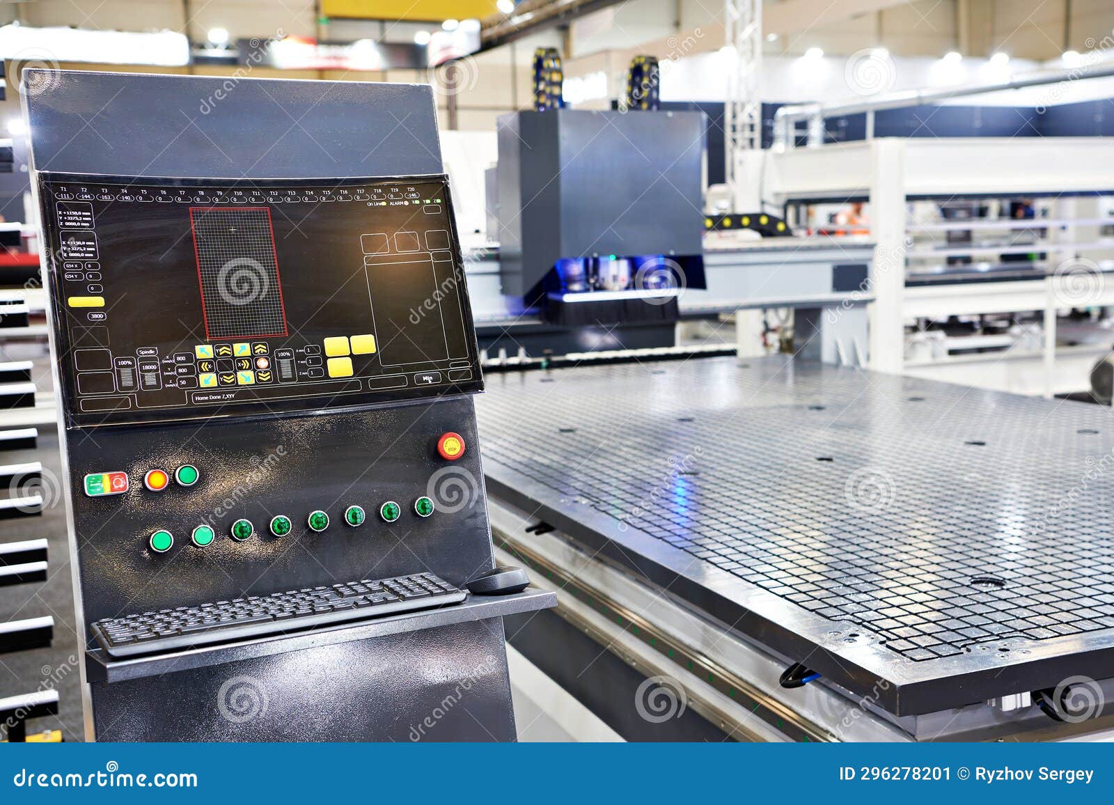 Control Panel CNC Mashine Wood Working Stock Image - Image of ...