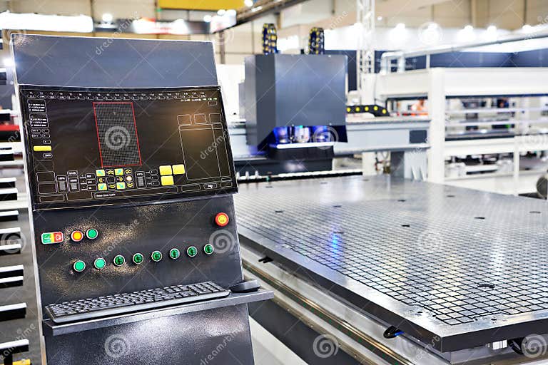 Control Panel CNC Mashine Wood Working Stock Image - Image of ...