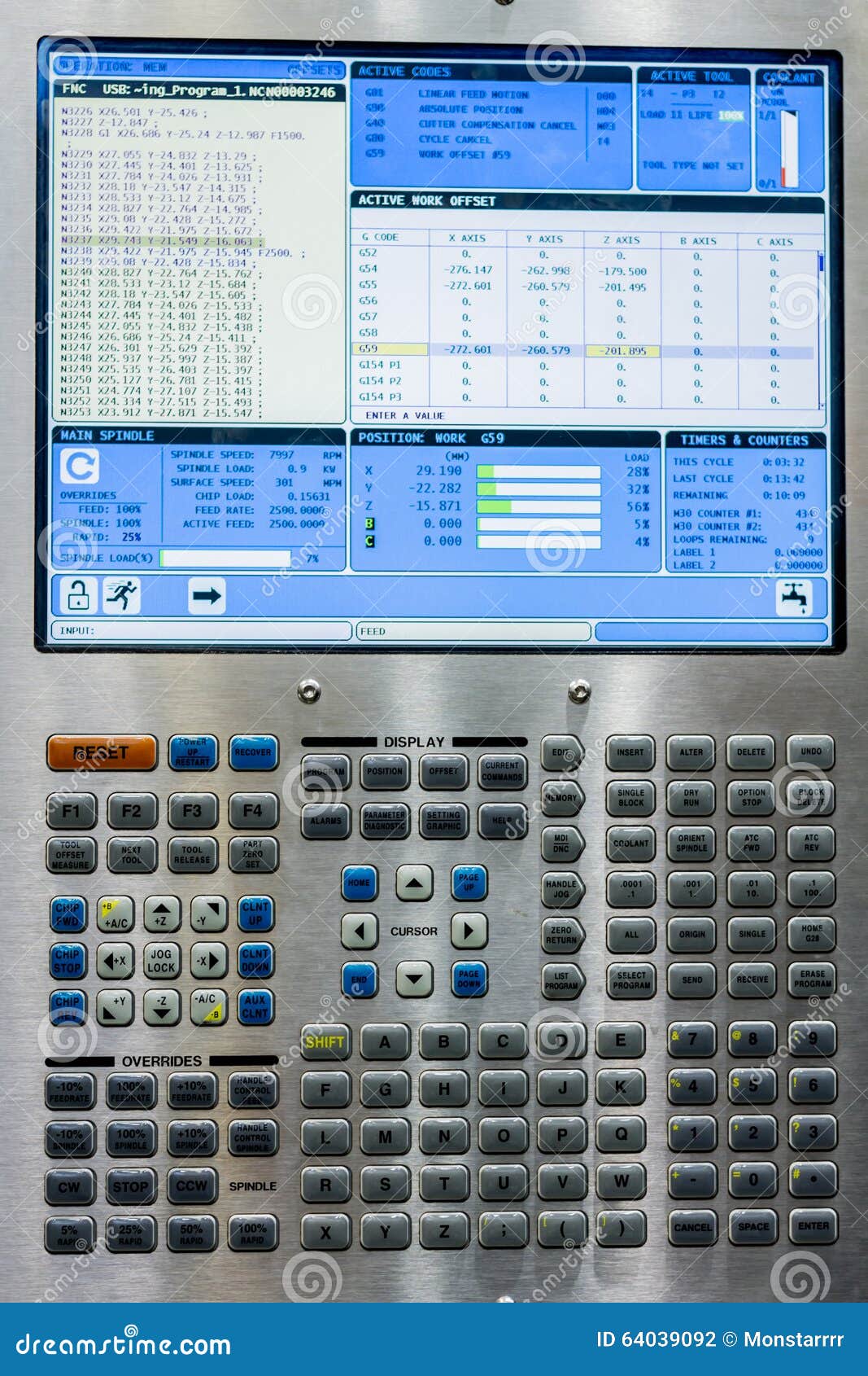 Control panel CNC stock photo. Image of manufacture, automation - 64039092