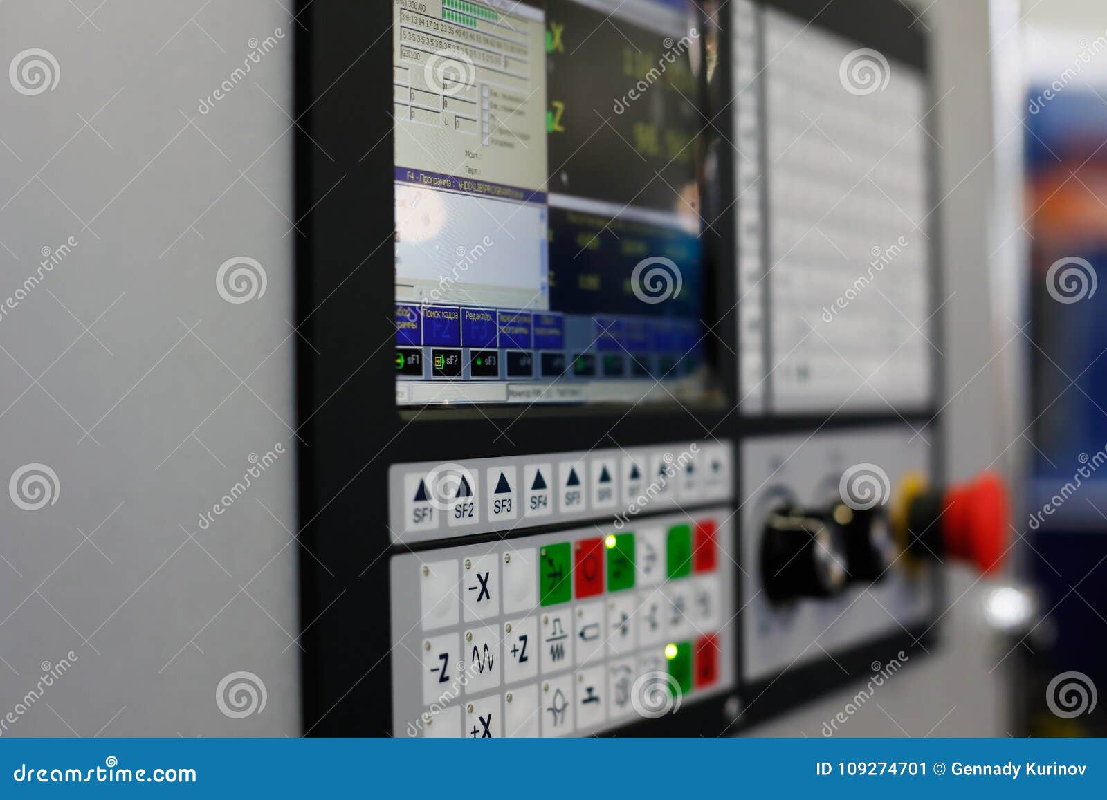 Control Panel of a CNC Lathe Machine Stock Image - Image of data ...