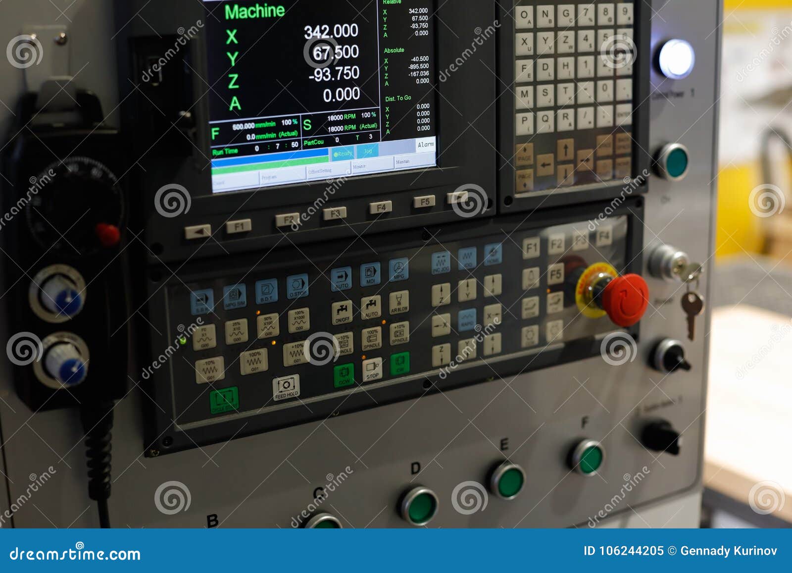 Control Panel of the CNC Machine Stock Image - Image of automated ...