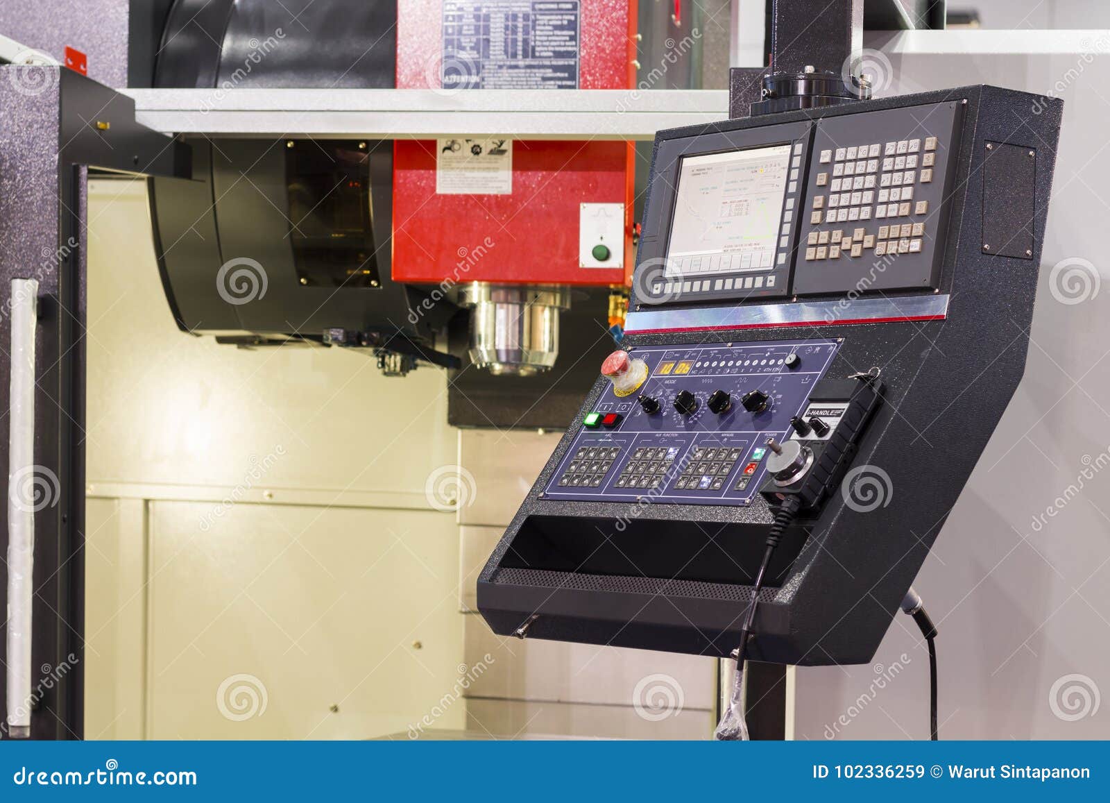 Control Panel of Cnc Machining Center Stock Image - Image of action ...